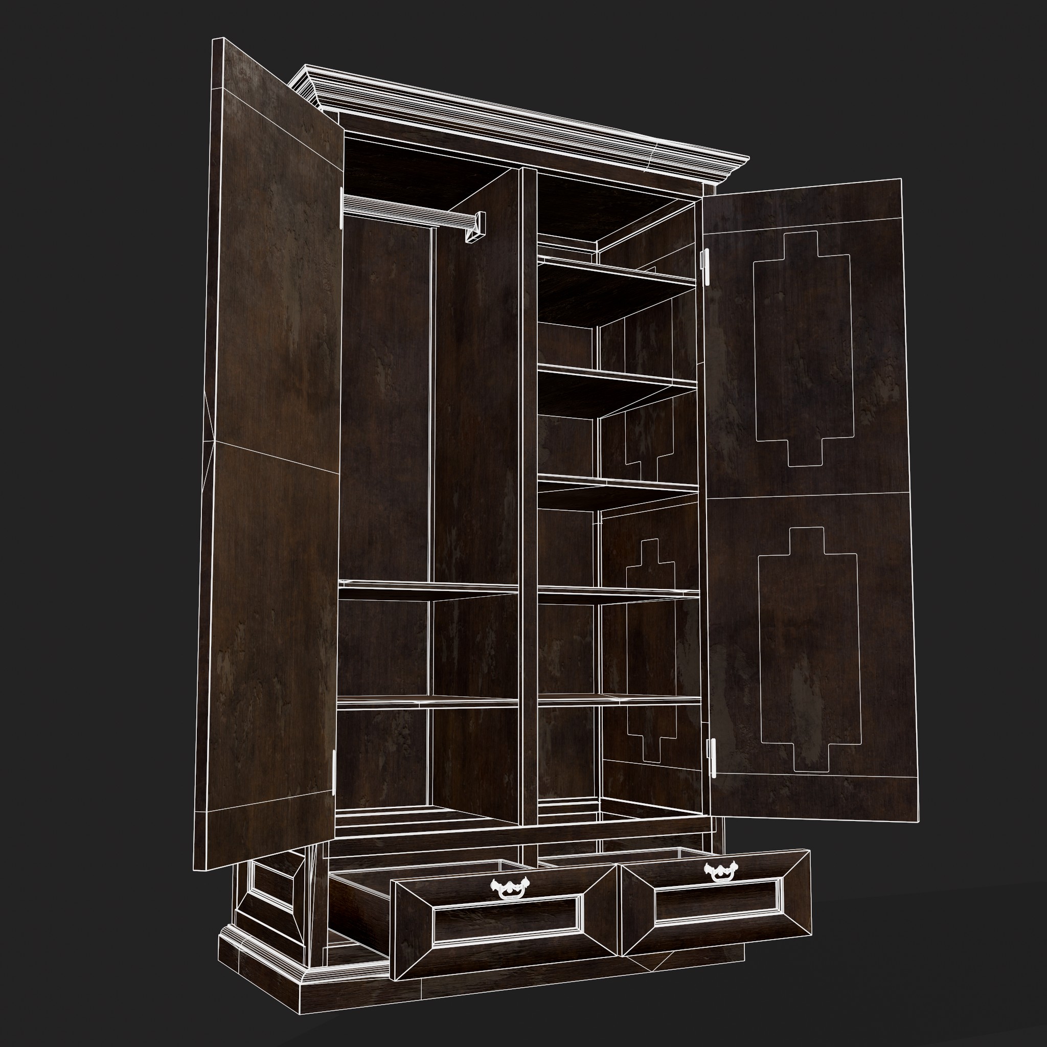 Rustic Medieval Wardrobe - 3D Model by Get Dead Entertainment