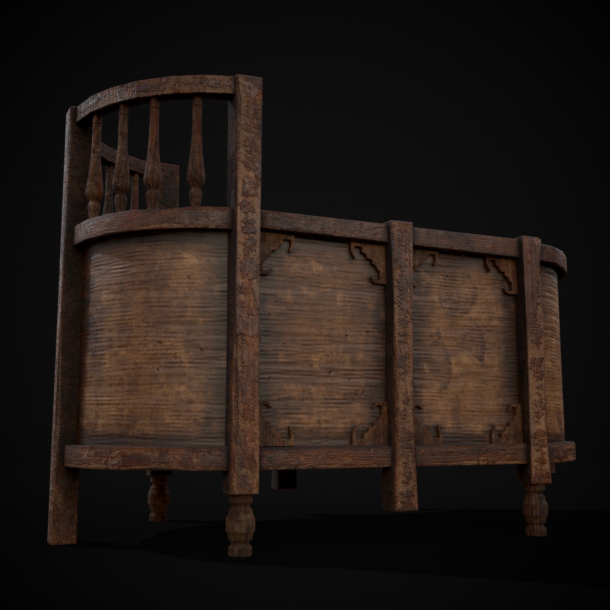 Rustic Medieval Wood Bathtub - 3D Model by Get Dead Entertainment
