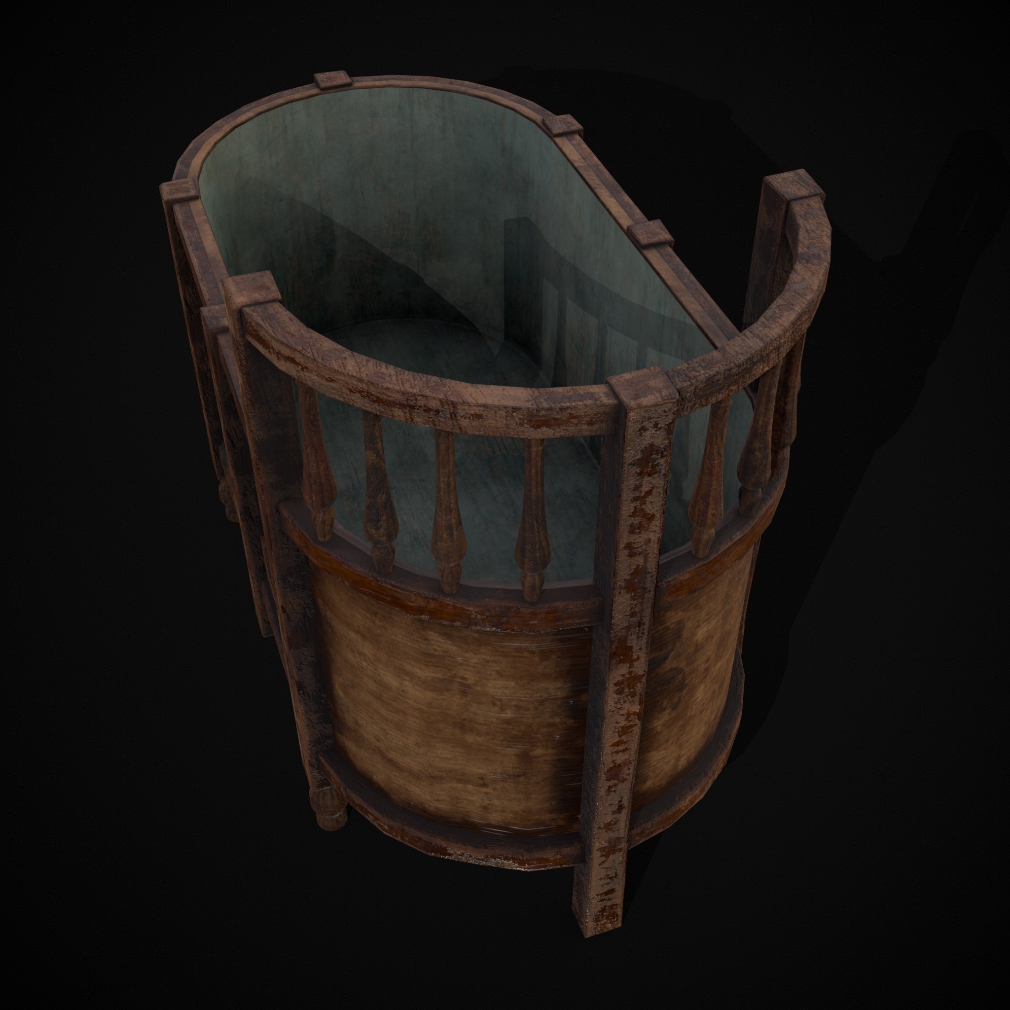 Rustic Medieval Wood Bathtub - 3D Model by Get Dead Entertainment