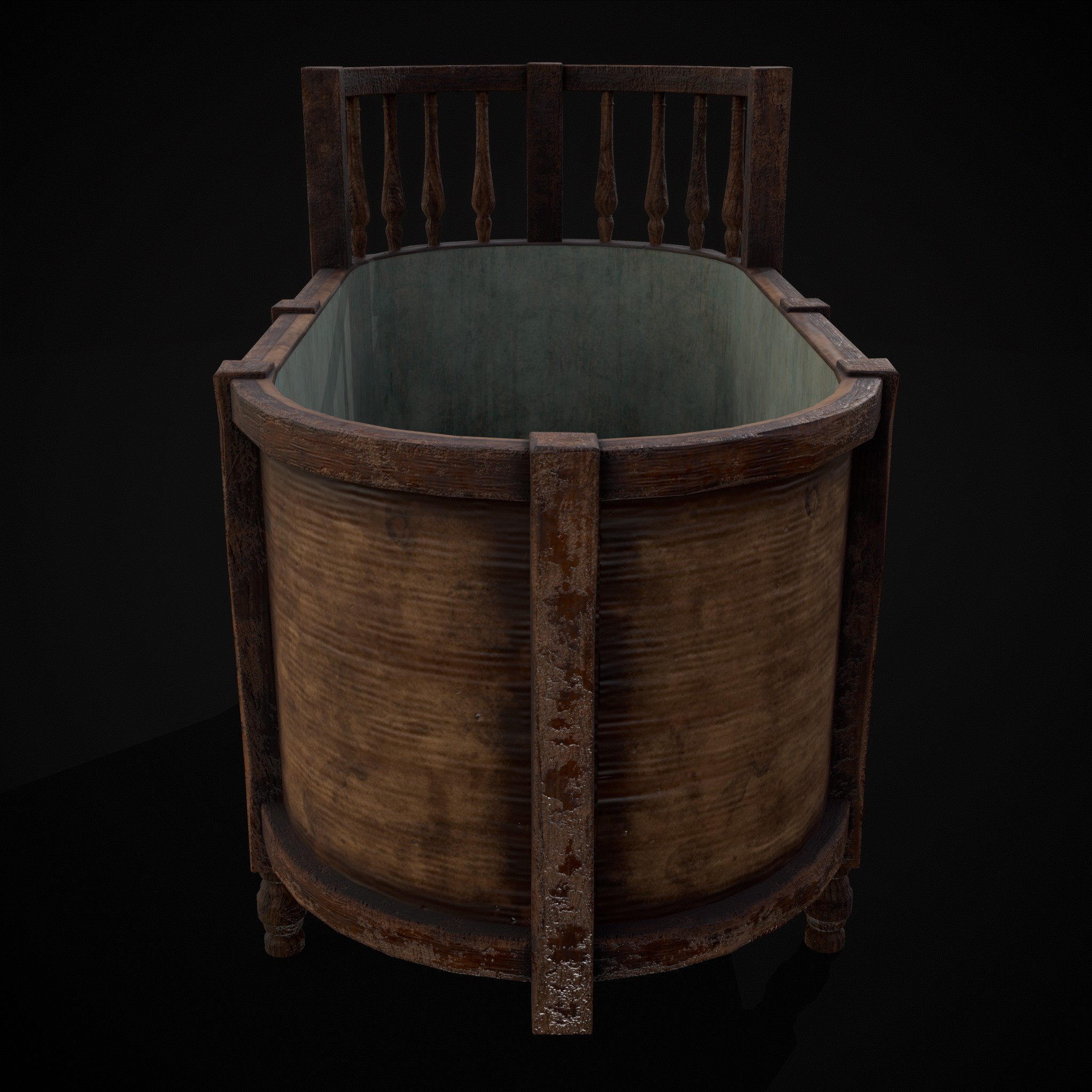 Rustic Medieval Wood Bathtub - 3D Model by Get Dead Entertainment