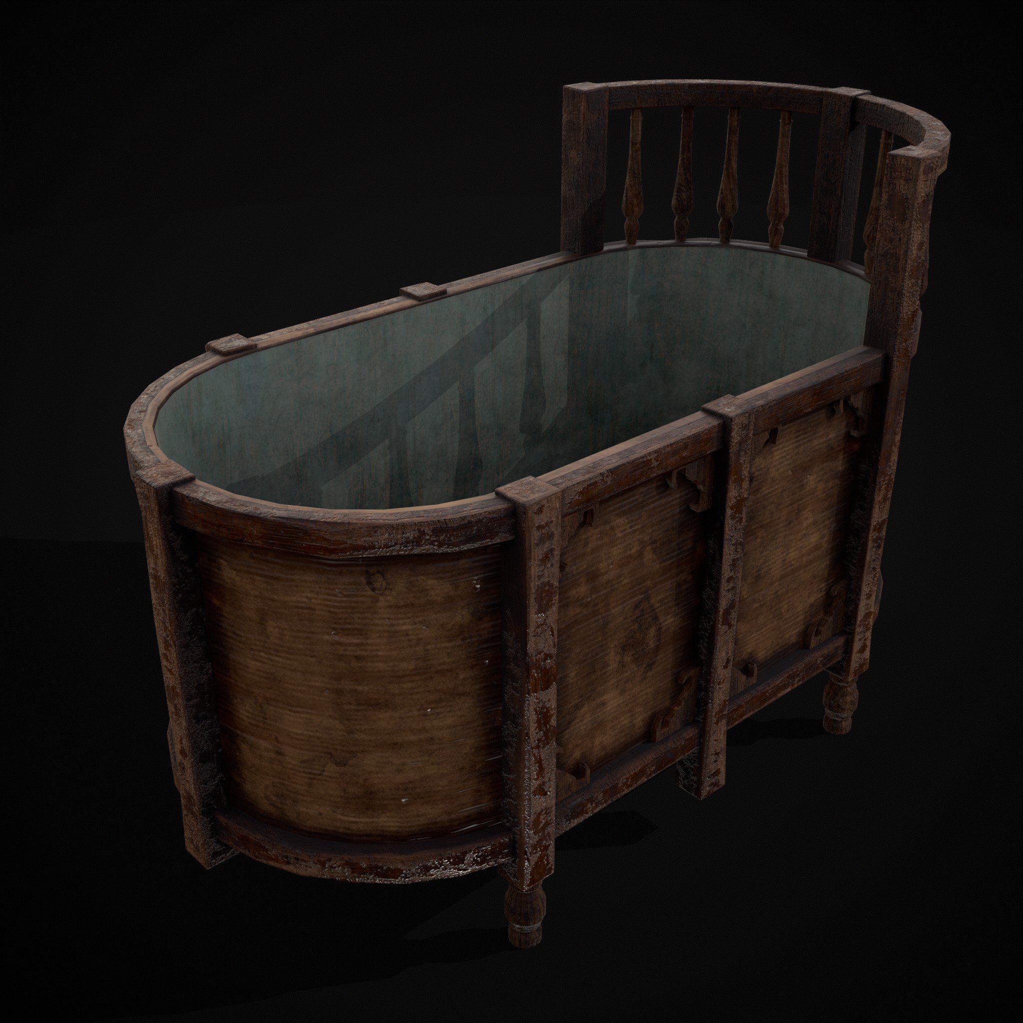 Rustic Medieval Wood Bathtub - 3D Model by Get Dead Entertainment