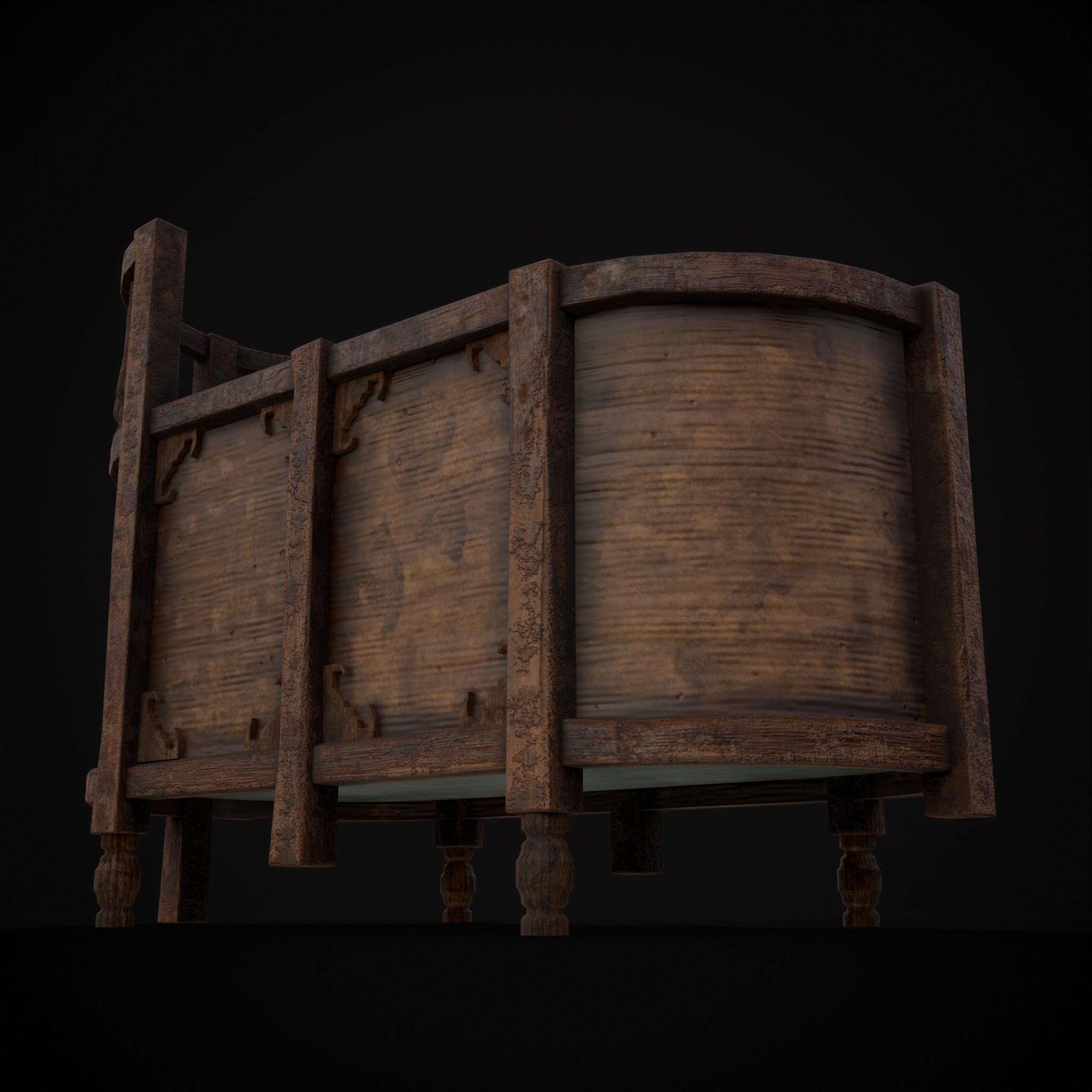 Rustic Medieval Wood Bathtub - 3D Model by Get Dead Entertainment