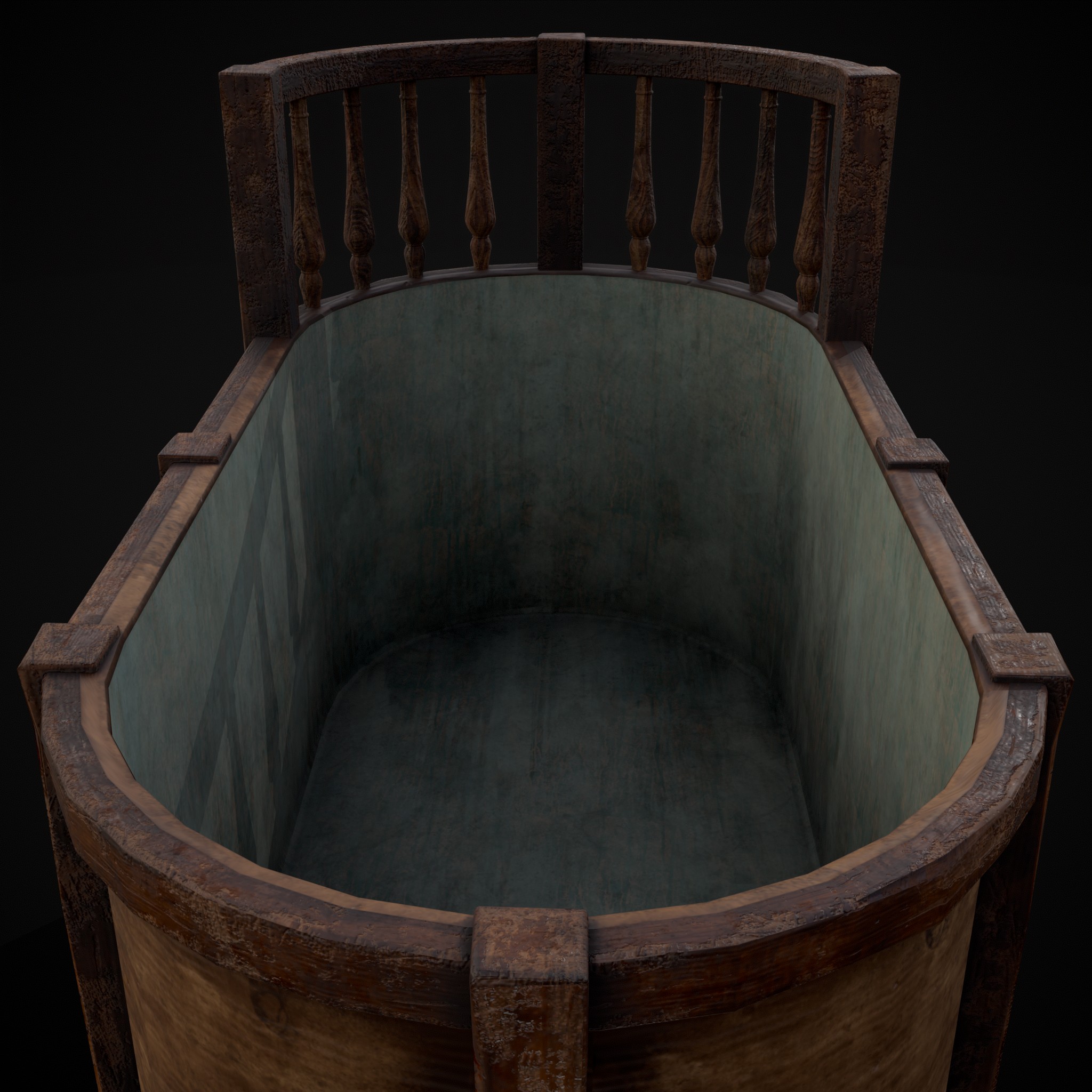 Rustic Medieval Wood Bathtub - 3D Model by Get Dead Entertainment