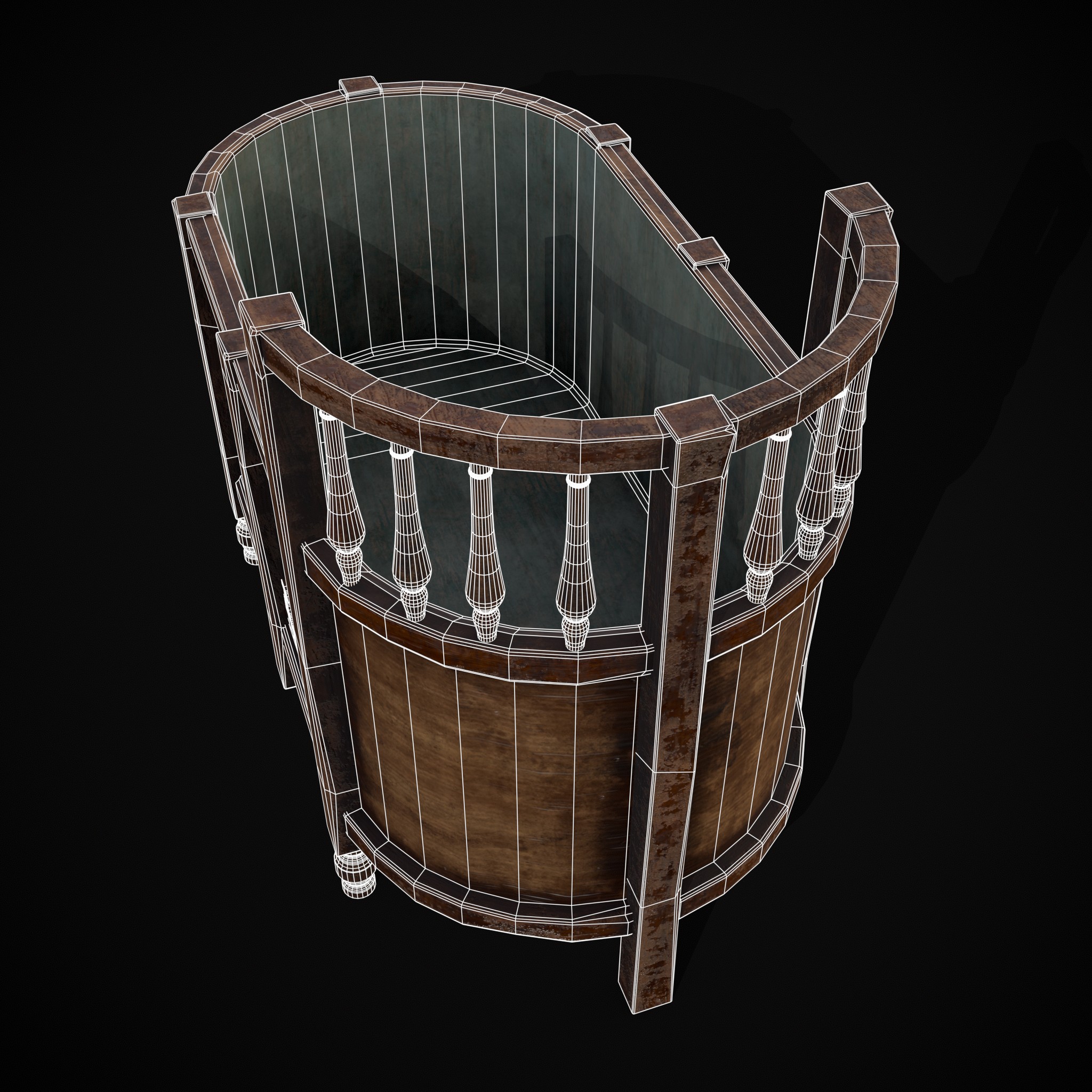 Rustic Medieval Wood Bathtub - 3D Model by Get Dead Entertainment