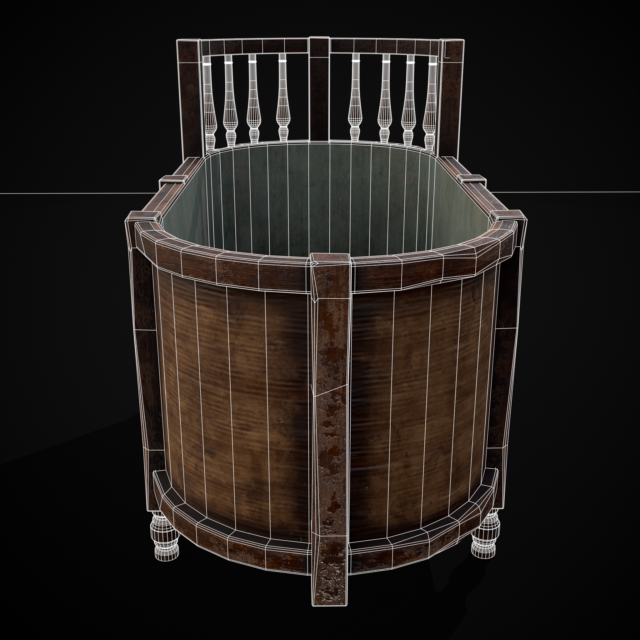 Rustic Medieval Wood Bathtub - 3D Model by Get Dead Entertainment