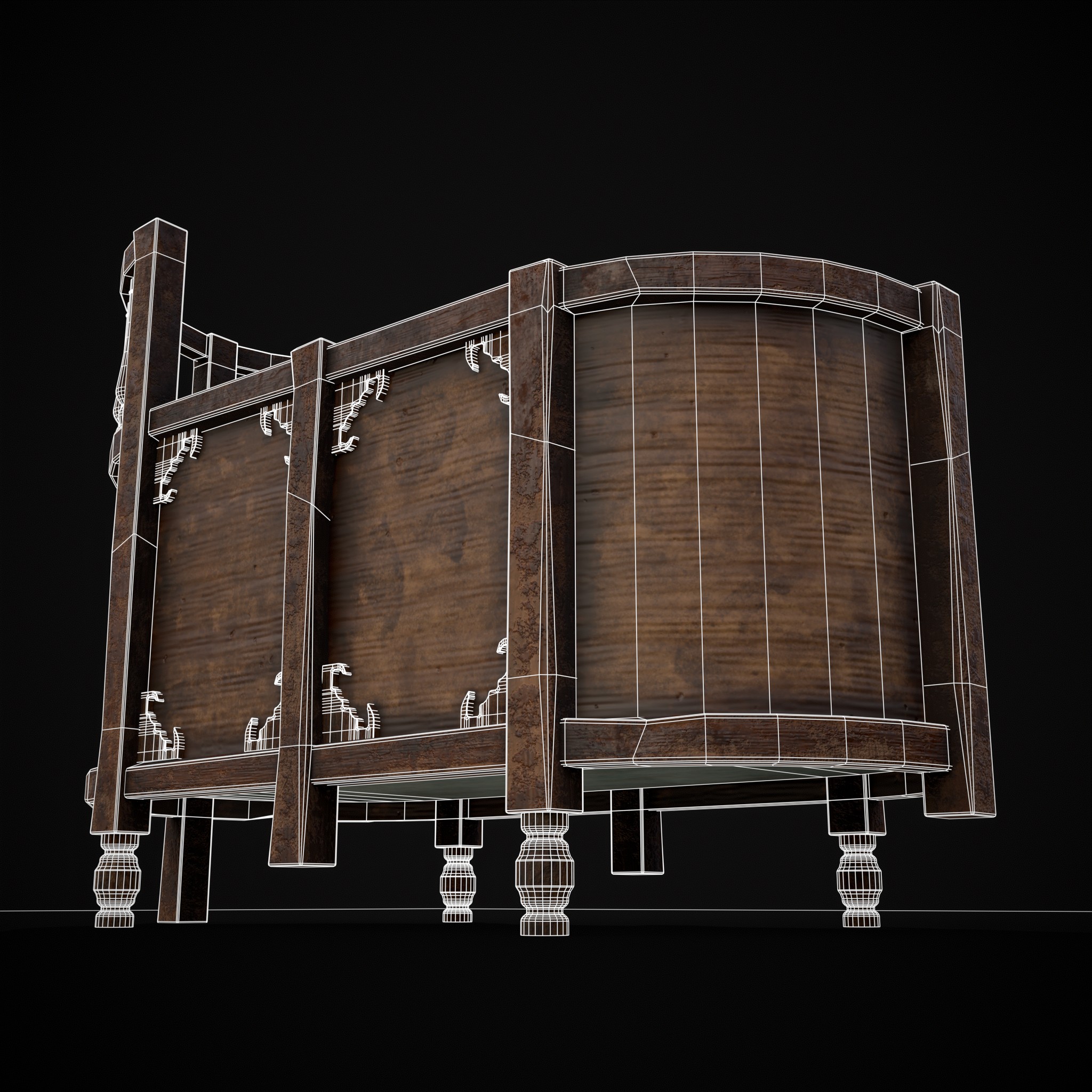 Rustic Medieval Wood Bathtub - 3D Model by Get Dead Entertainment