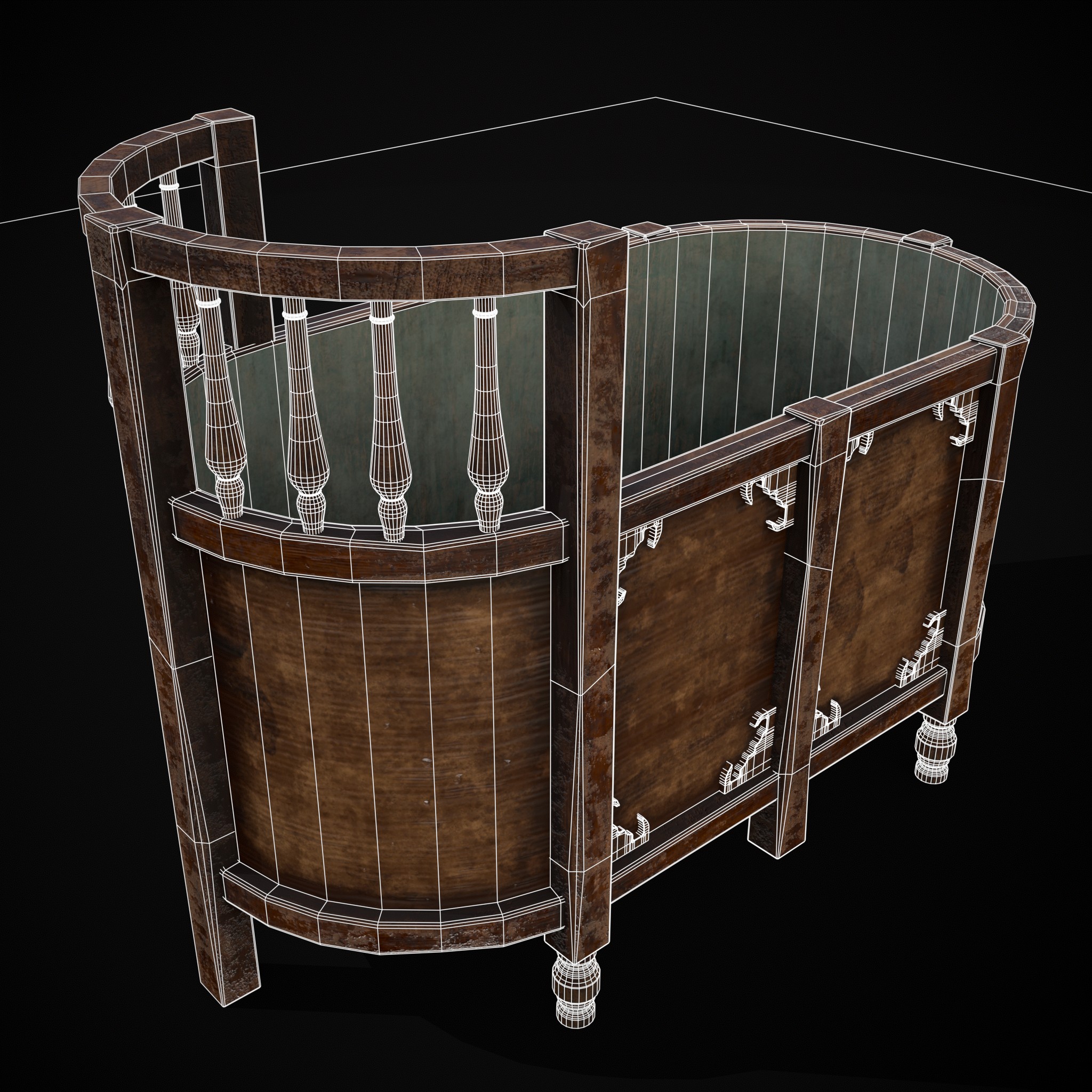 Rustic Medieval Wood Bathtub - 3D Model by Get Dead Entertainment