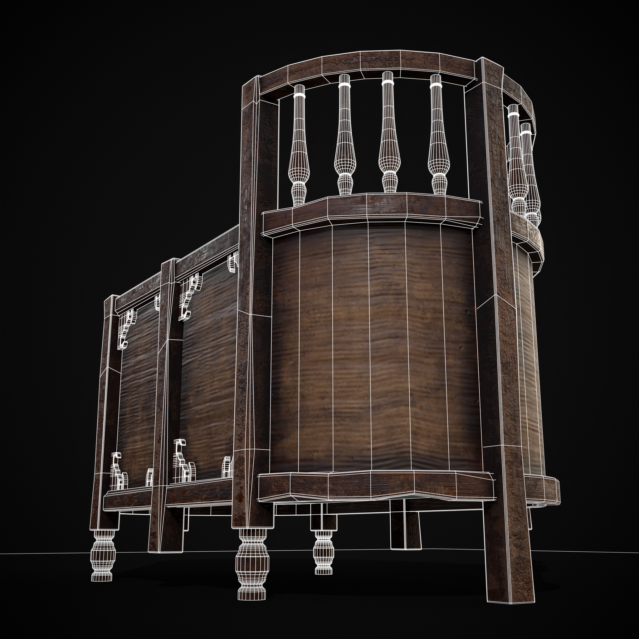 Rustic Medieval Wood Bathtub - 3D Model by Get Dead Entertainment
