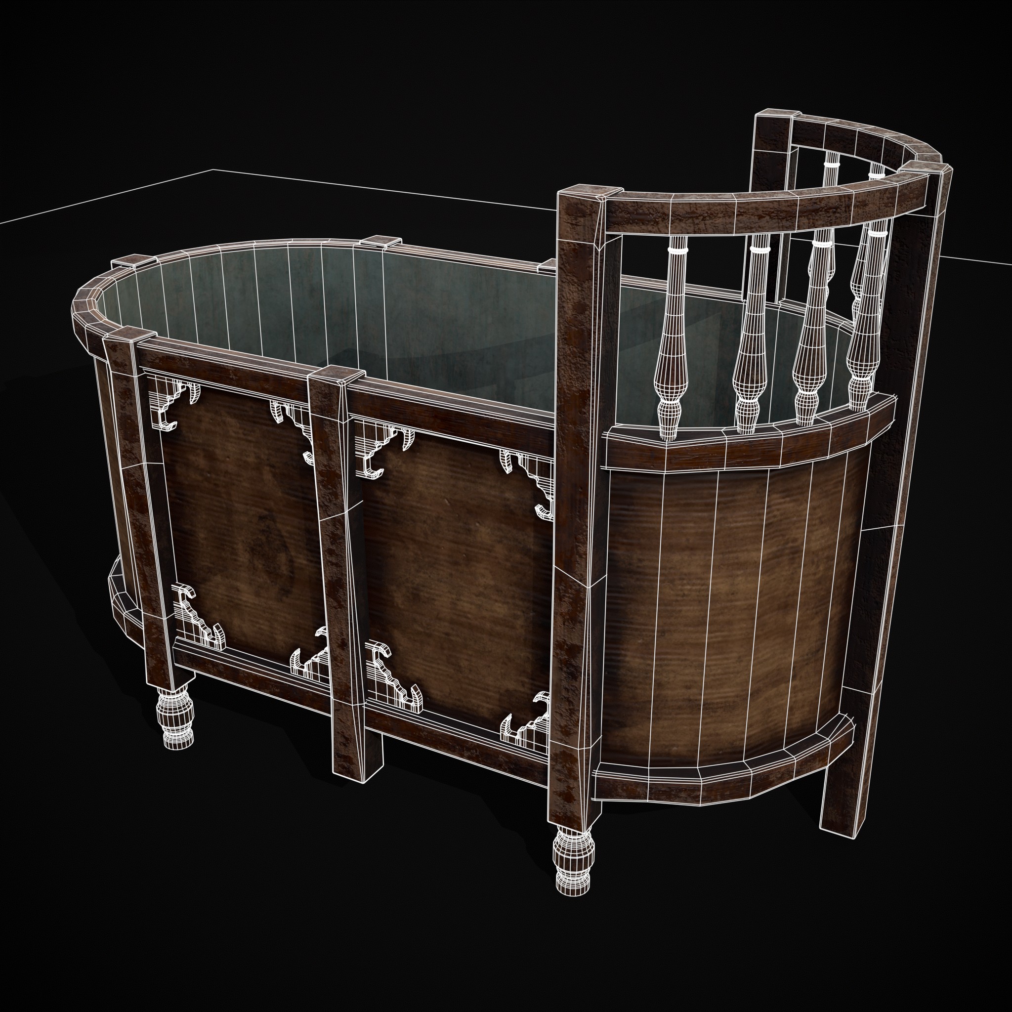 Rustic Medieval Wood Bathtub - 3D Model by Get Dead Entertainment