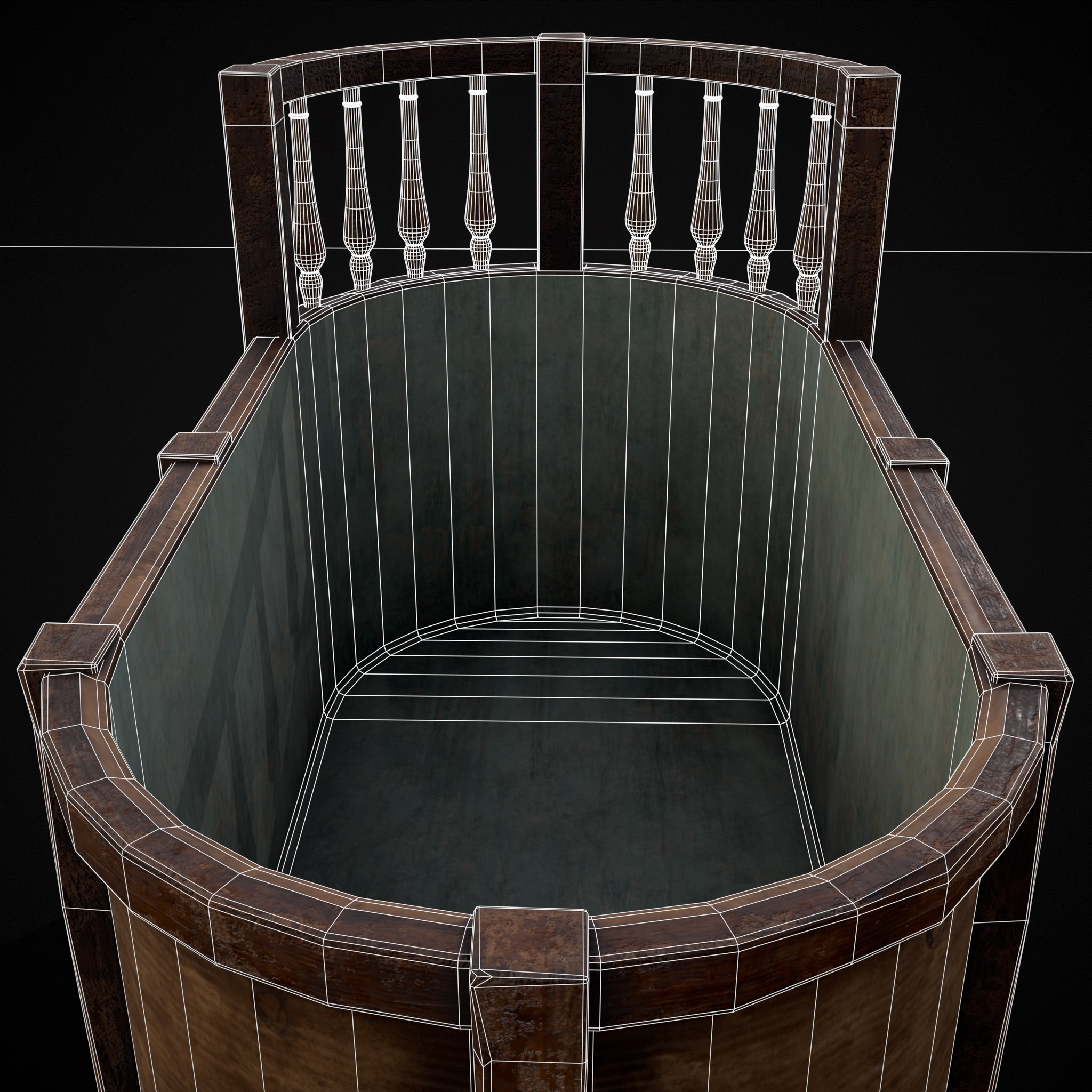 Rustic Medieval Wood Bathtub - 3D Model by Get Dead Entertainment