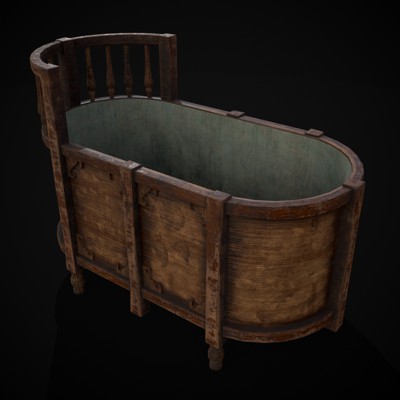 Rustic Medieval Wood Bathtub - 3D Model by Get Dead Entertainment