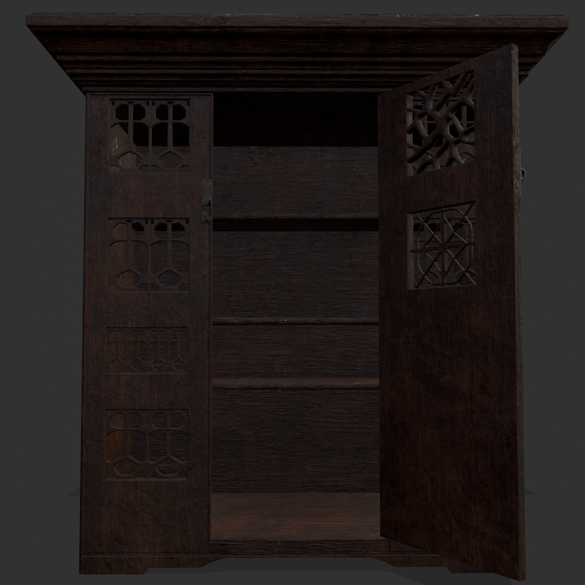 Rustic Medieval Wooden Armoire - 3D Model by Get Dead Entertainment