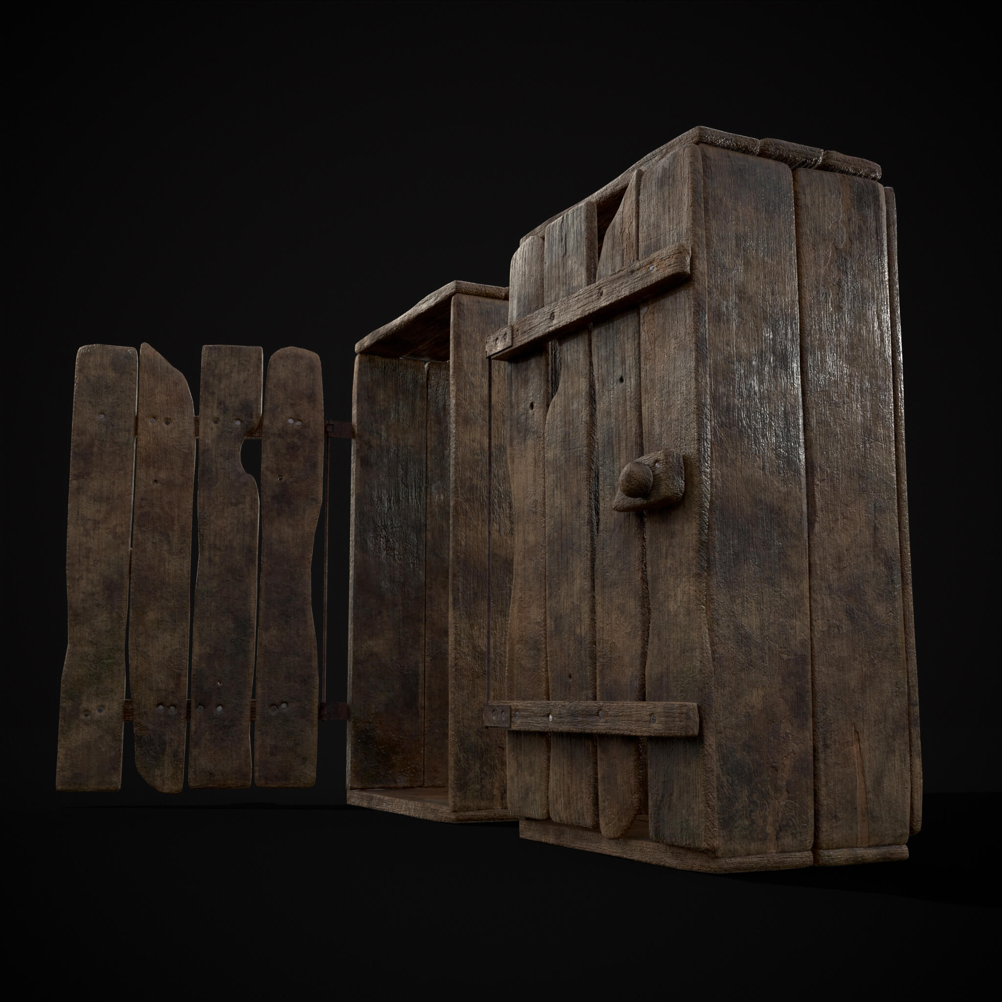 Rustic Medieval Wooden Cupboard - 3D Model by Get Dead Entertainment