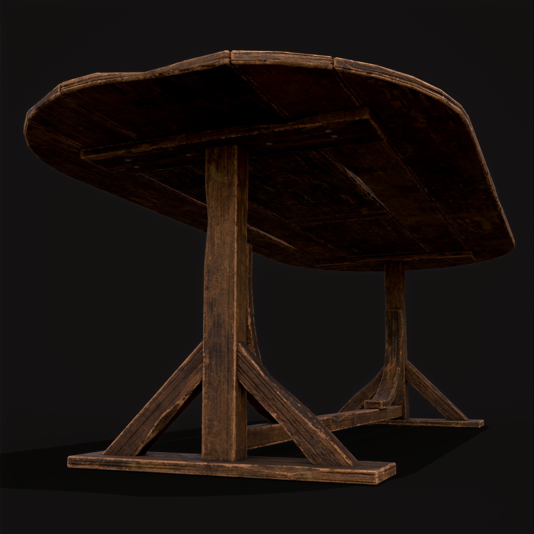 Rustic Medieval Wooden Tavern Table - 3D Model by Get Dead Entertainment