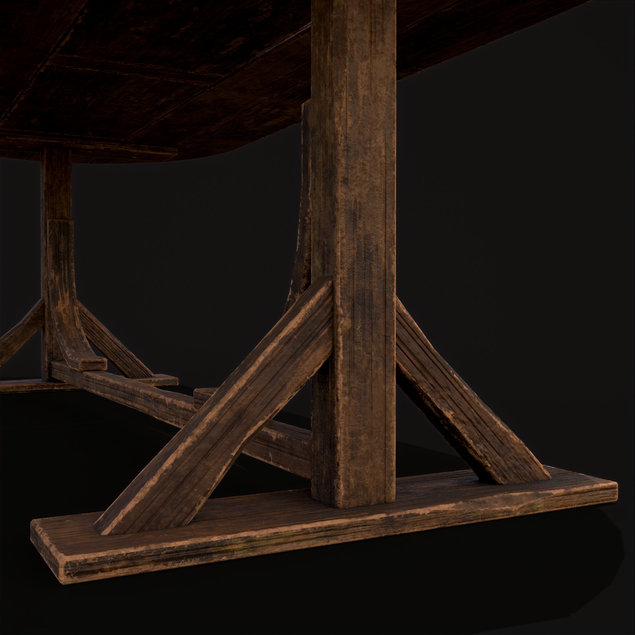 Rustic Medieval Wooden Tavern Table - 3D Model by Get Dead Entertainment