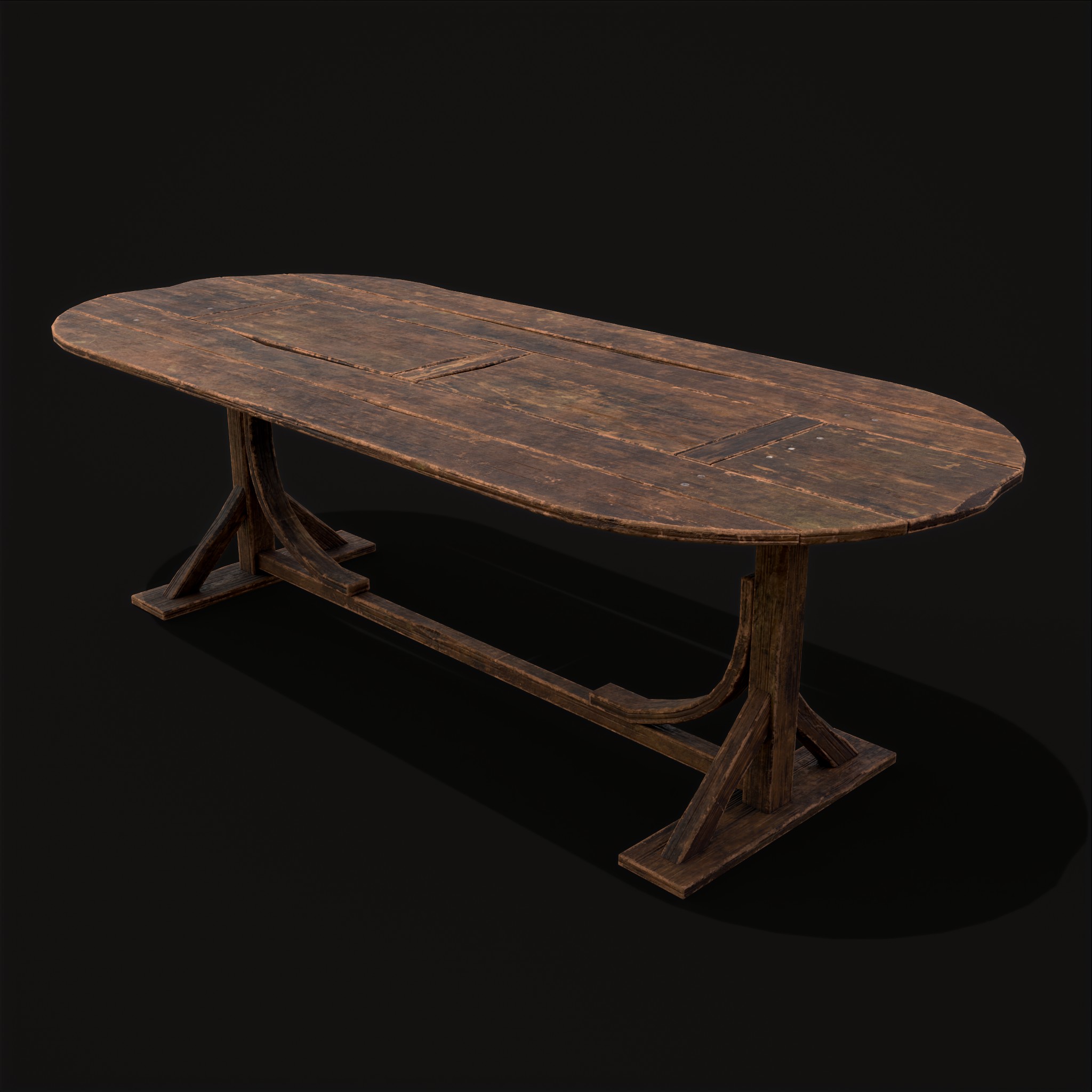 Rustic Medieval Wooden Tavern Table - 3D Model by Get Dead Entertainment