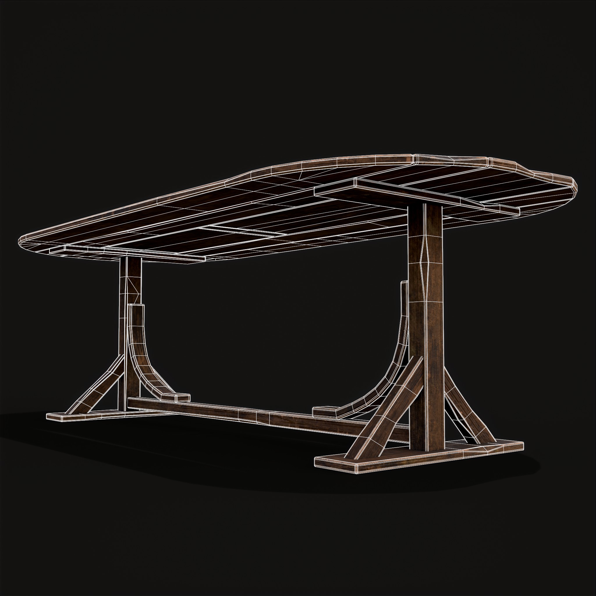 Rustic Medieval Wooden Tavern Table - 3D Model by Get Dead Entertainment