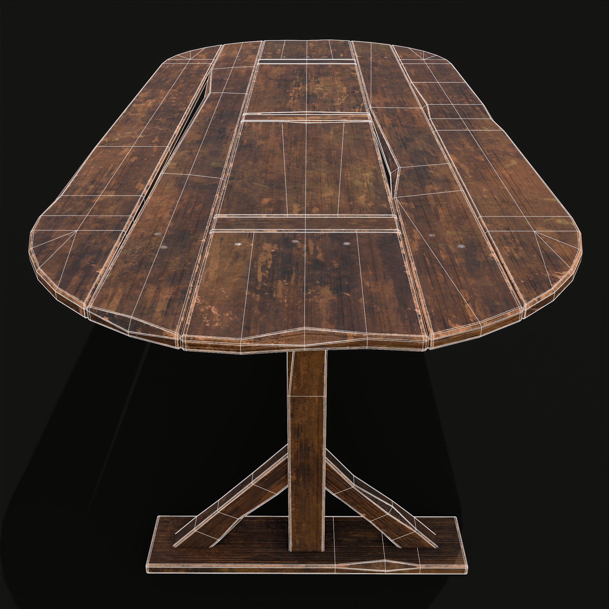 Rustic Medieval Wooden Tavern Table - 3D Model by Get Dead Entertainment