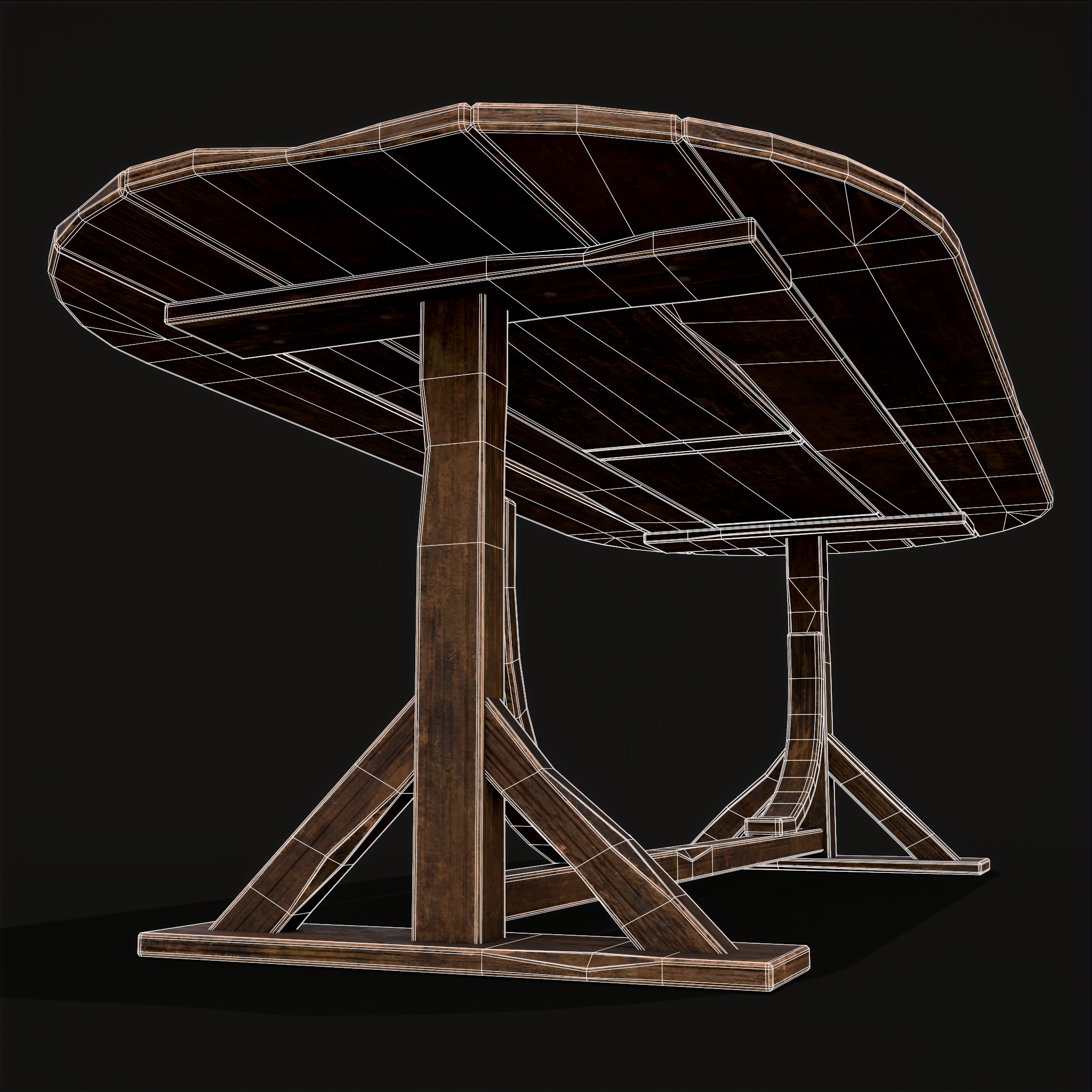 Rustic Medieval Wooden Tavern Table - 3D Model by Get Dead Entertainment