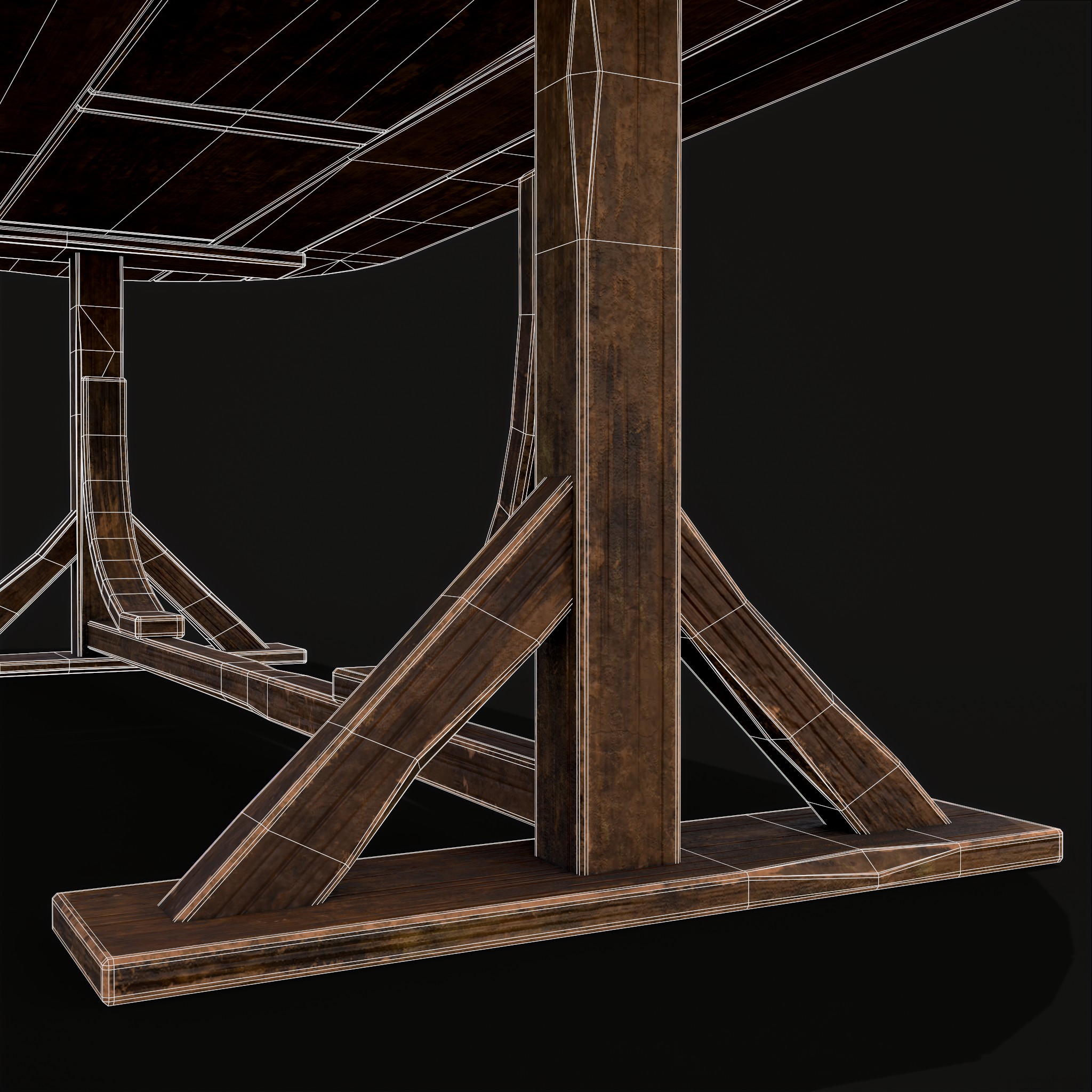 Rustic Medieval Wooden Tavern Table - 3D Model by Get Dead Entertainment