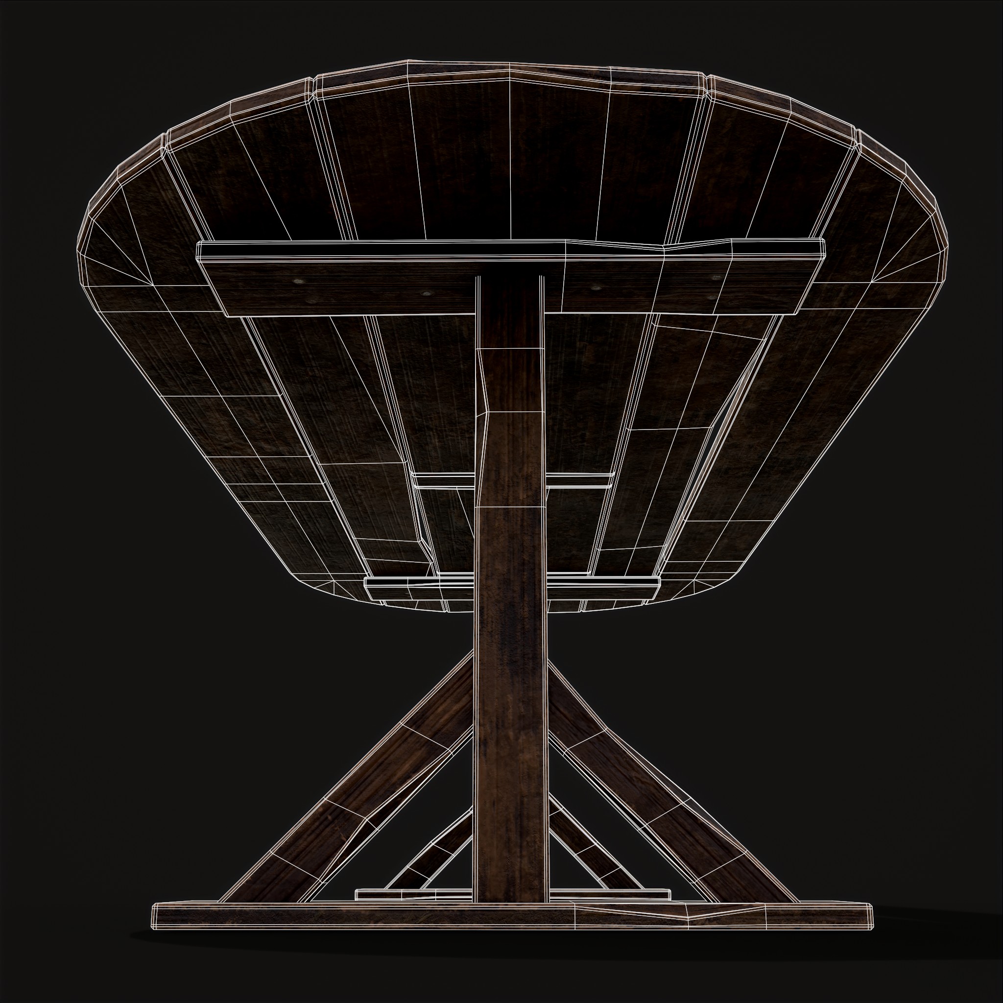 Rustic Medieval Wooden Tavern Table - 3D Model by Get Dead Entertainment