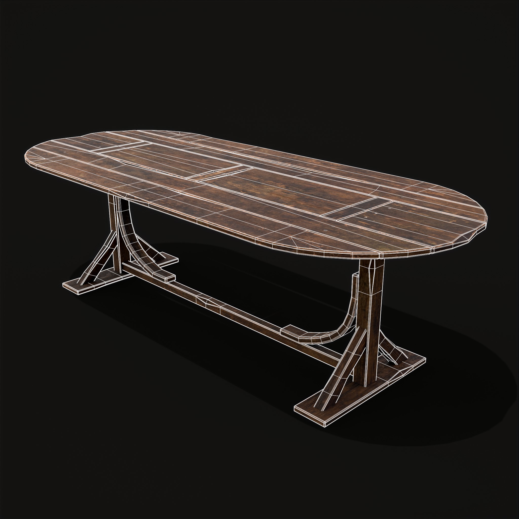 Rustic Medieval Wooden Tavern Table - 3D Model by Get Dead Entertainment