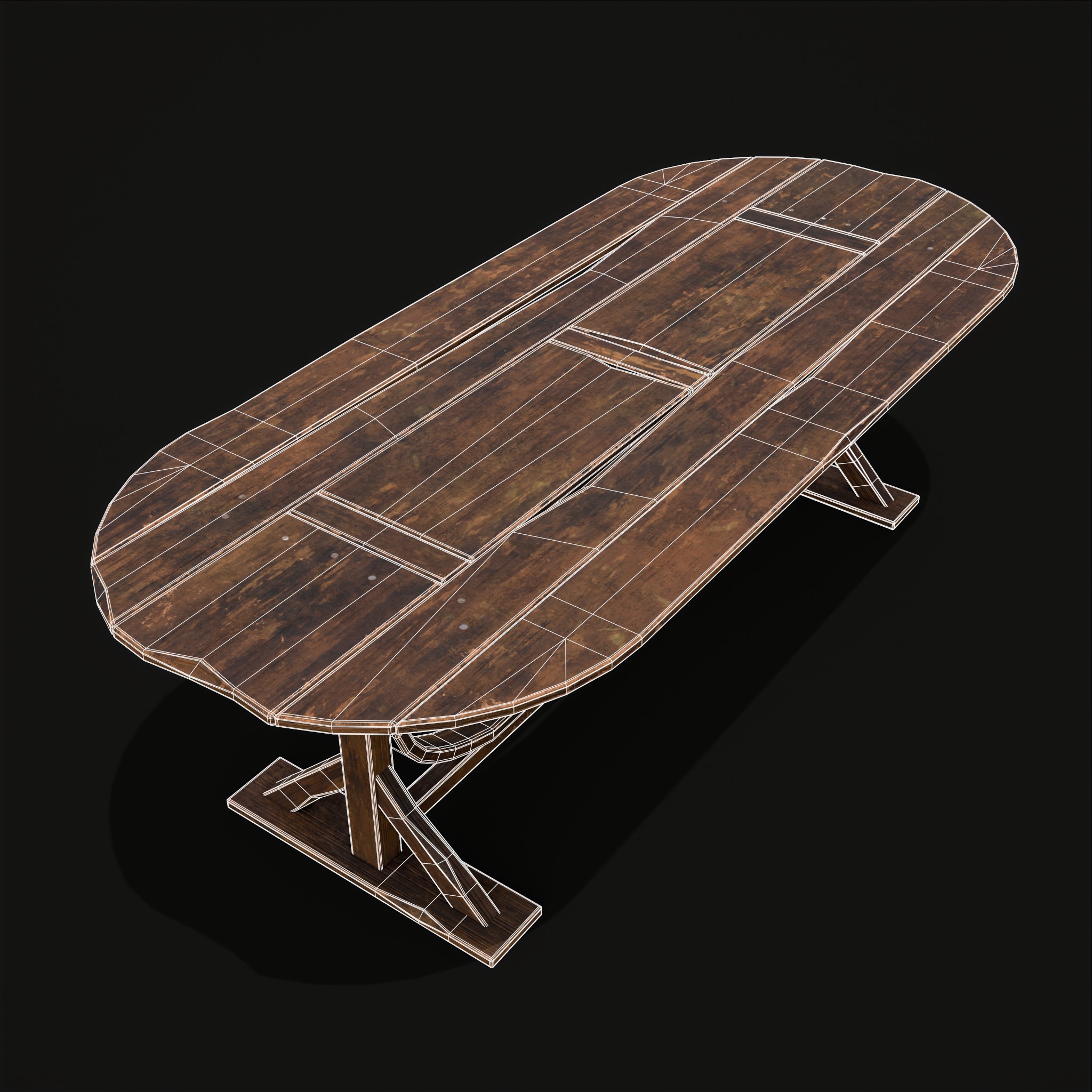 Rustic Medieval Wooden Tavern Table - 3D Model by Get Dead Entertainment