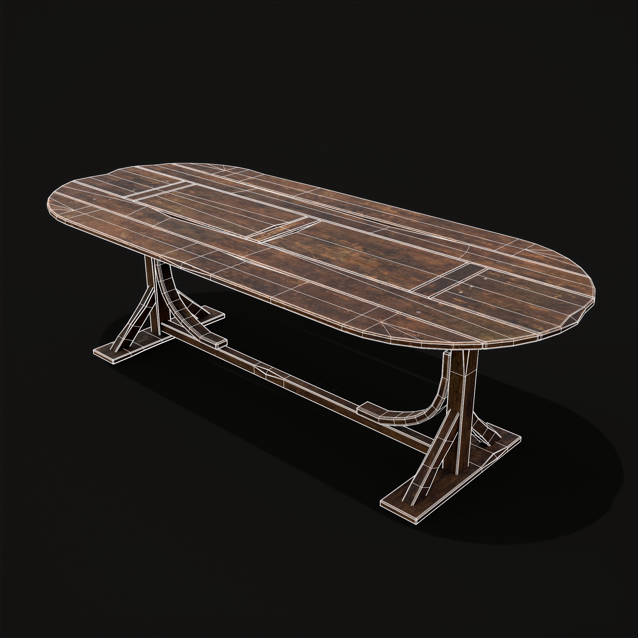 Rustic Medieval Wooden Tavern Table - 3D Model by Get Dead Entertainment