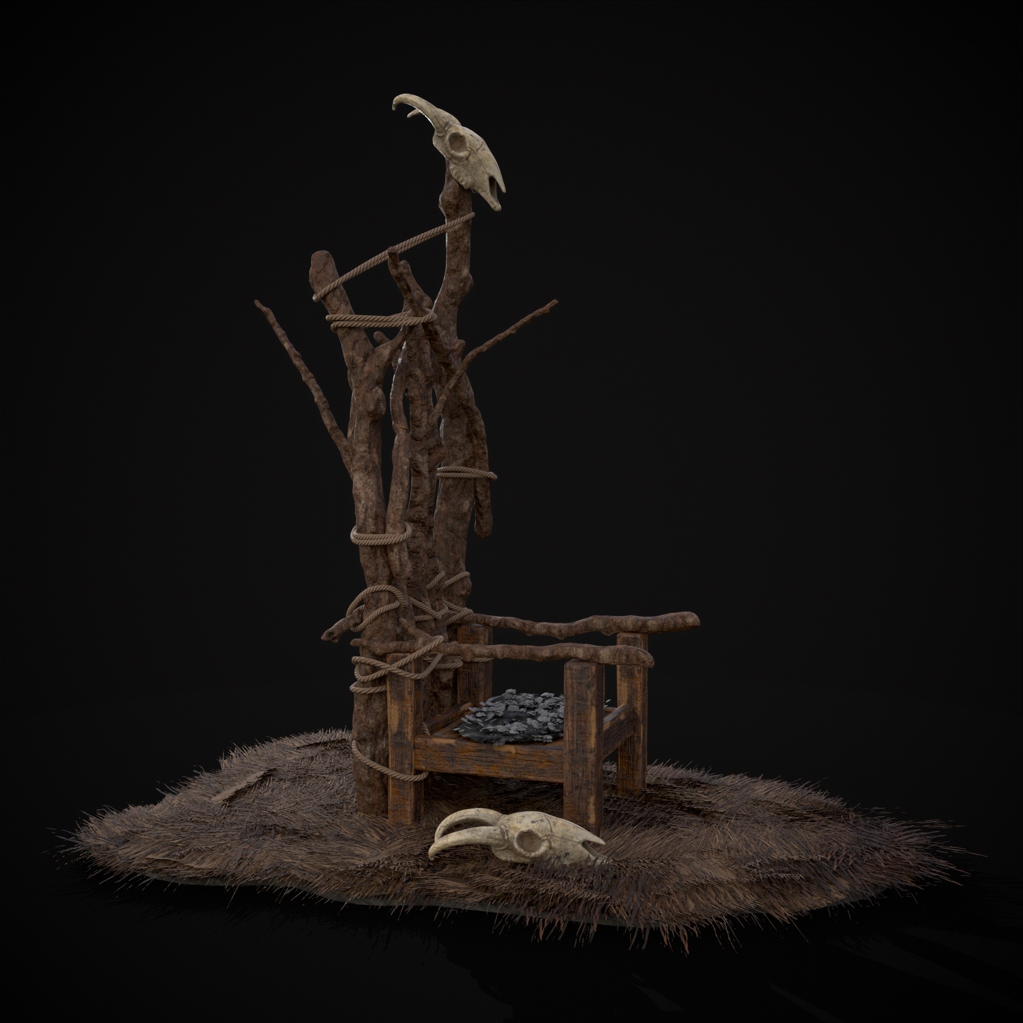 Rustic Medieval Wooden Throne - 3D Model by Get Dead Entertainment