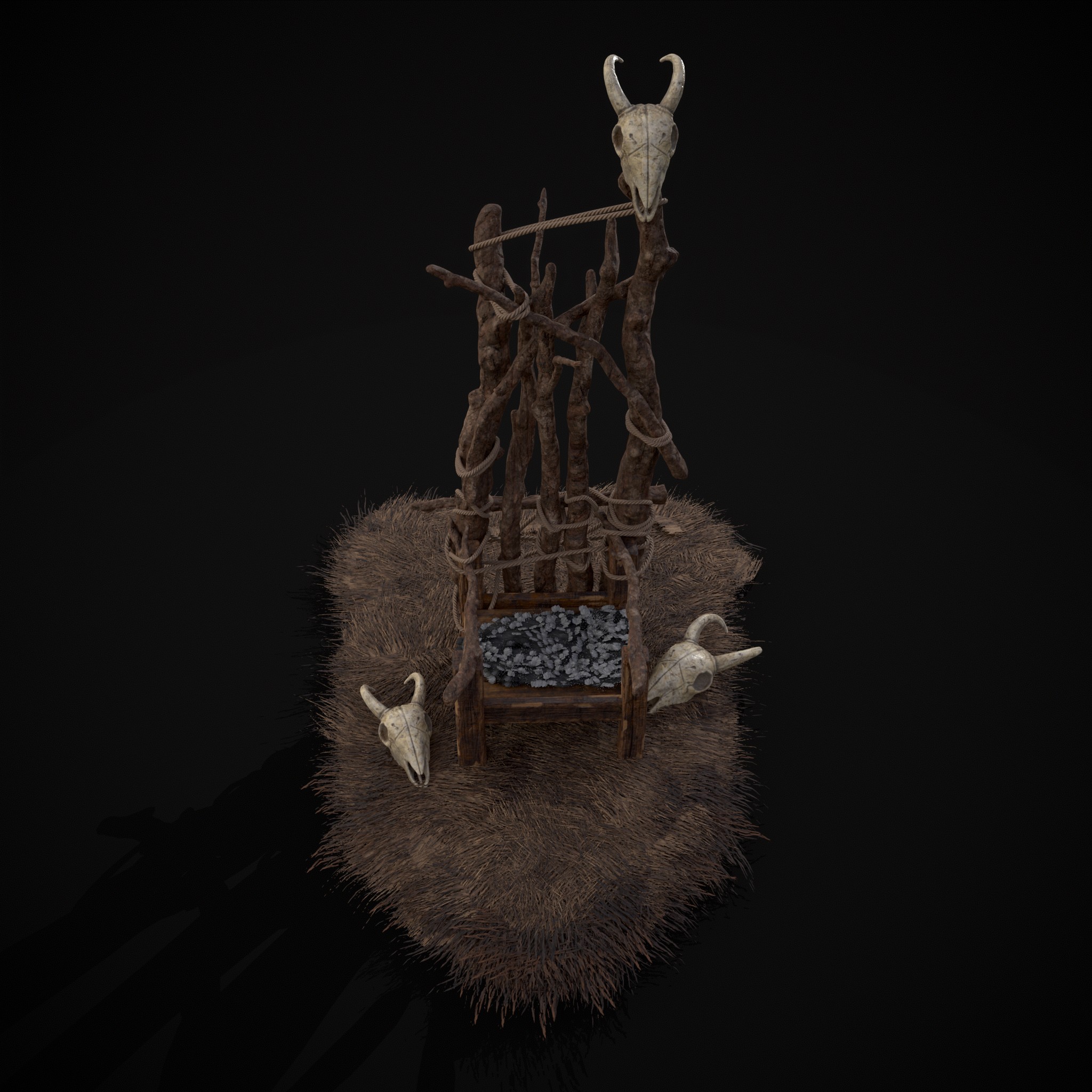 Rustic Medieval Wooden Throne - 3D Model by Get Dead Entertainment