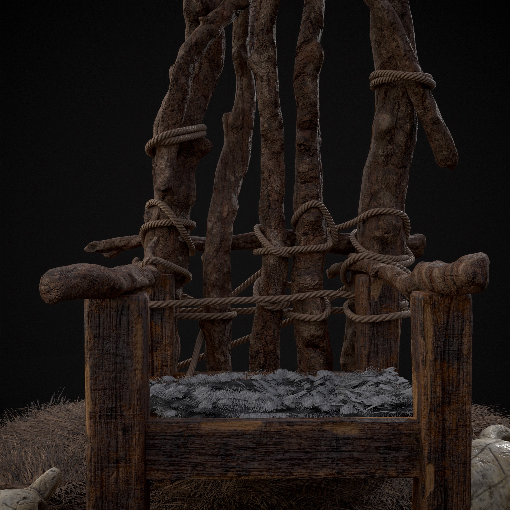 Rustic Medieval Wooden Throne - 3D Model by Get Dead Entertainment
