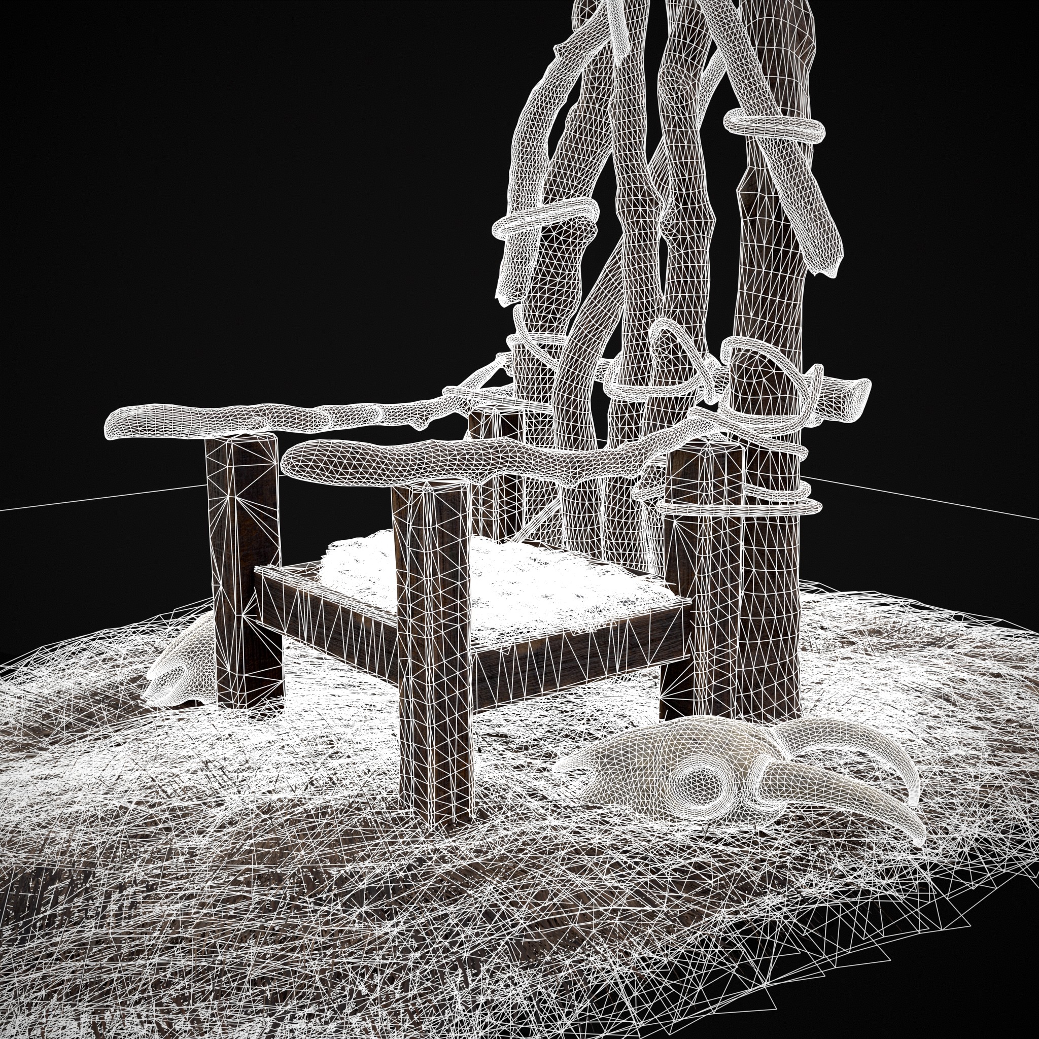 Rustic Medieval Wooden Throne - 3D Model by Get Dead Entertainment