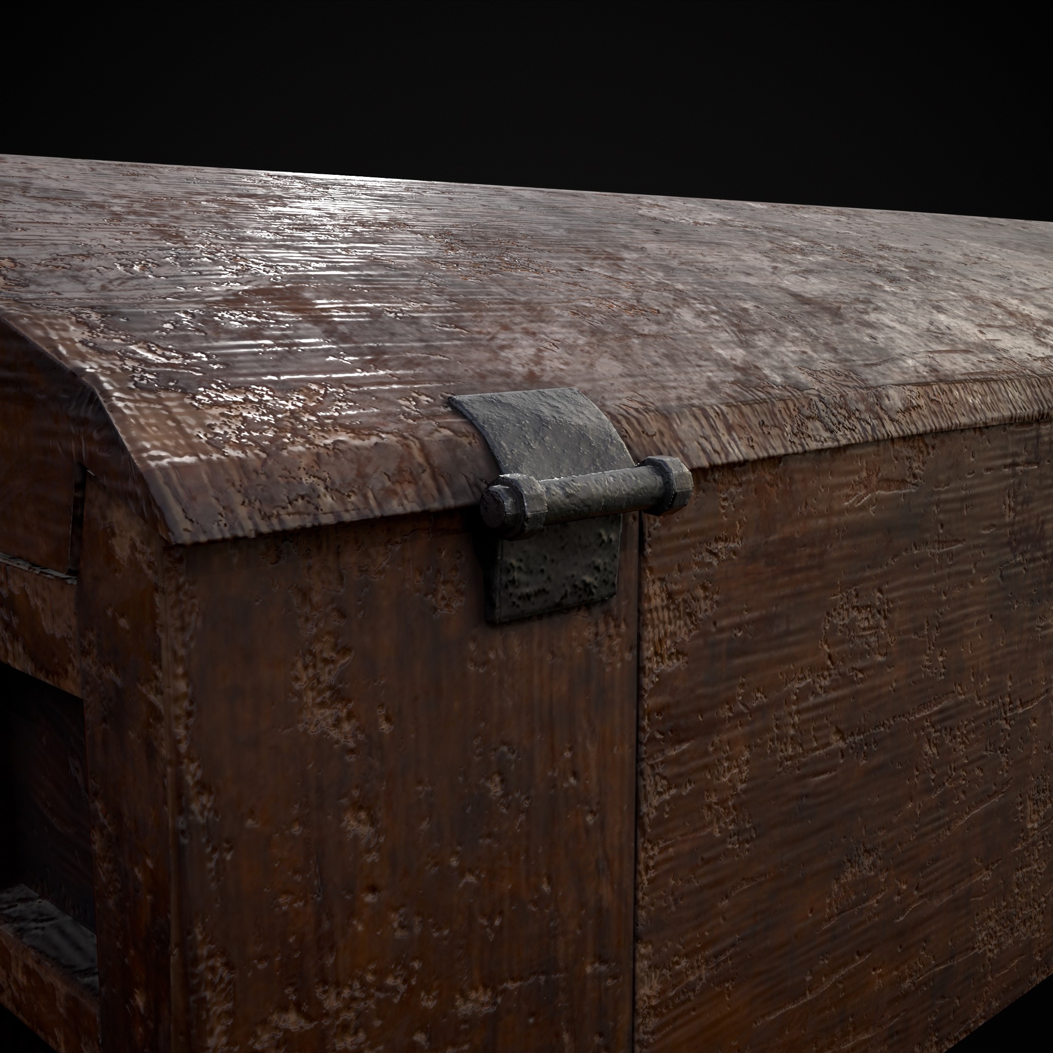 Rustic Medium Wooden Curved Chest - 3D Model by Get Dead Entertainment