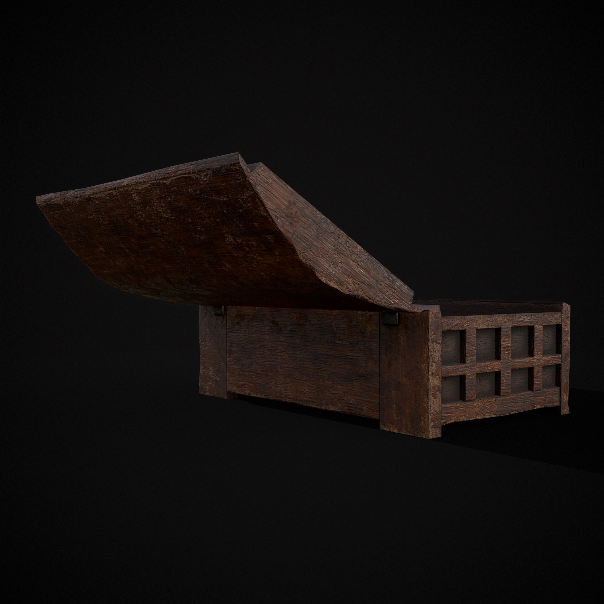Rustic Medium Wooden Curved Chest - 3D Model by Get Dead Entertainment
