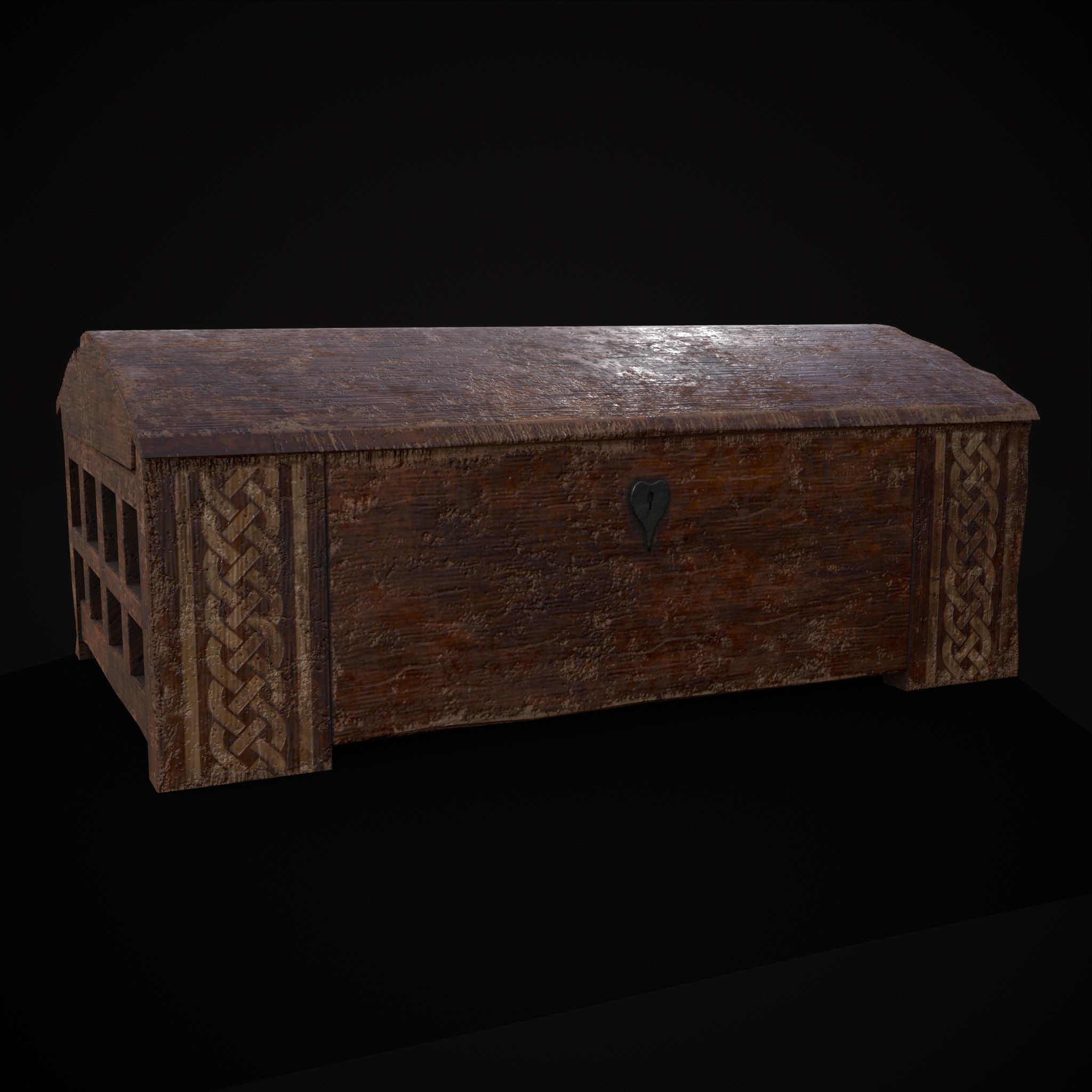 Rustic Medium Wooden Curved Chest - 3D Model by Get Dead Entertainment