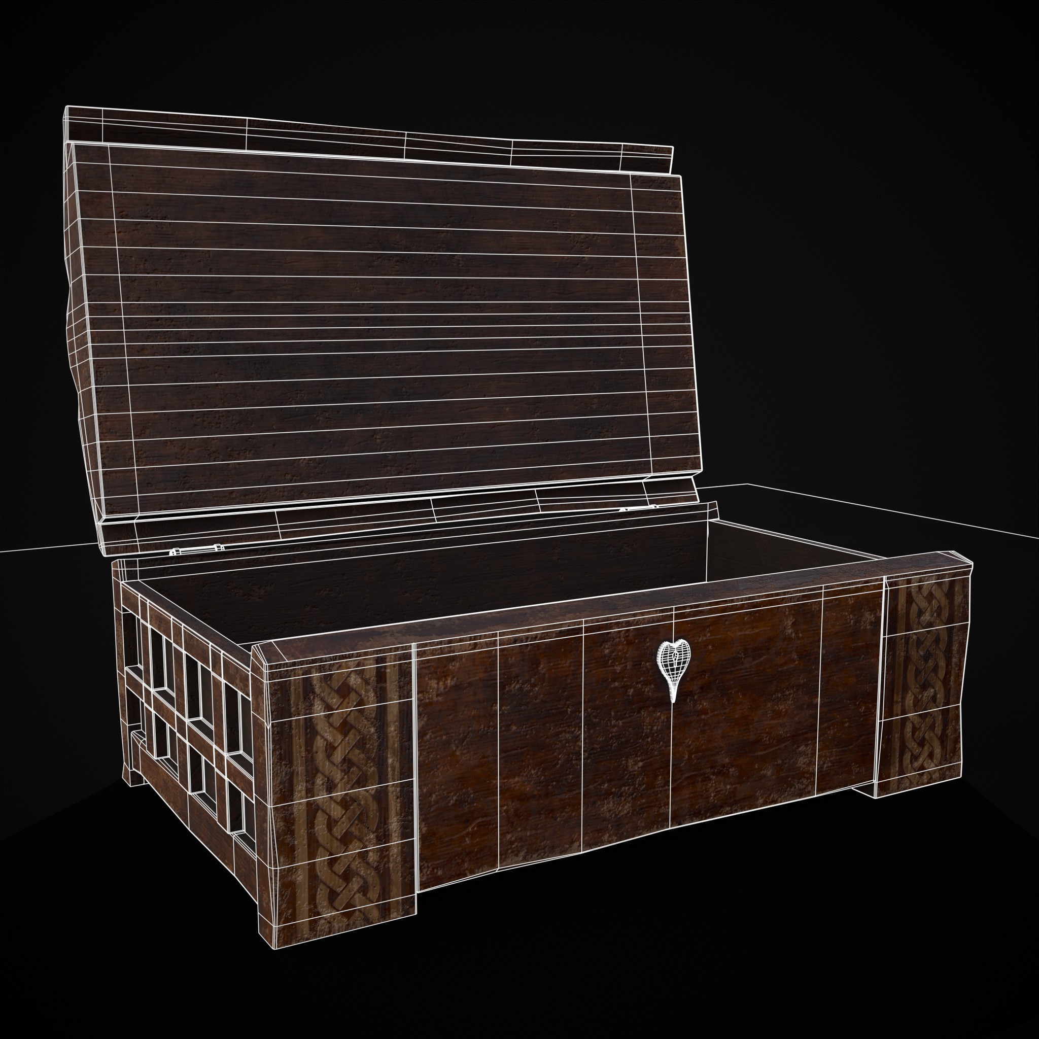 Rustic Medium Wooden Curved Chest - 3D Model by Get Dead Entertainment