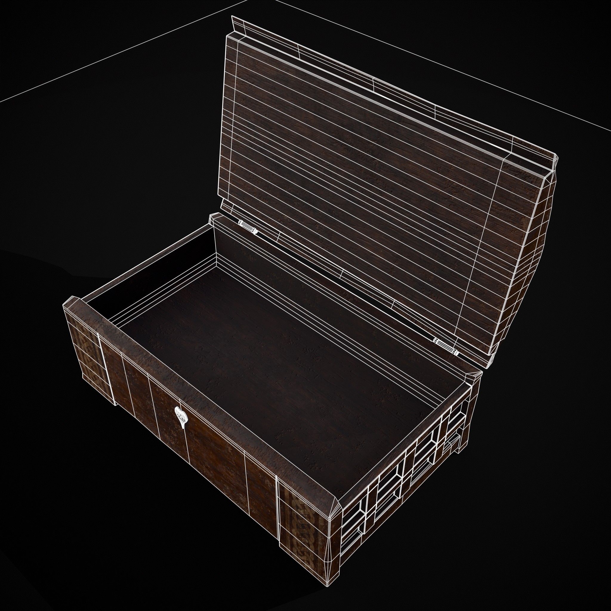 Rustic Medium Wooden Curved Chest - 3D Model by Get Dead Entertainment