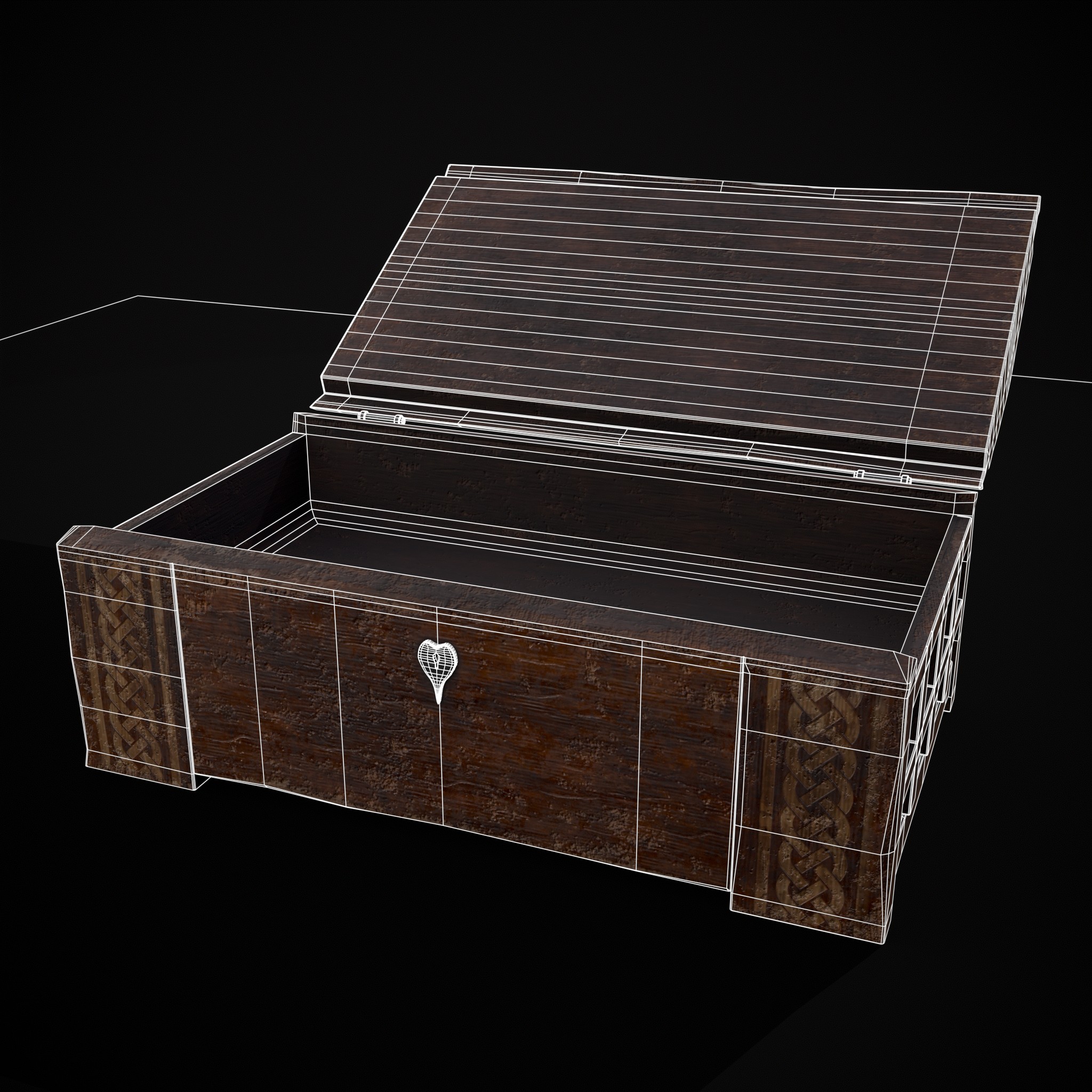 Rustic Medium Wooden Curved Chest - 3D Model by Get Dead Entertainment