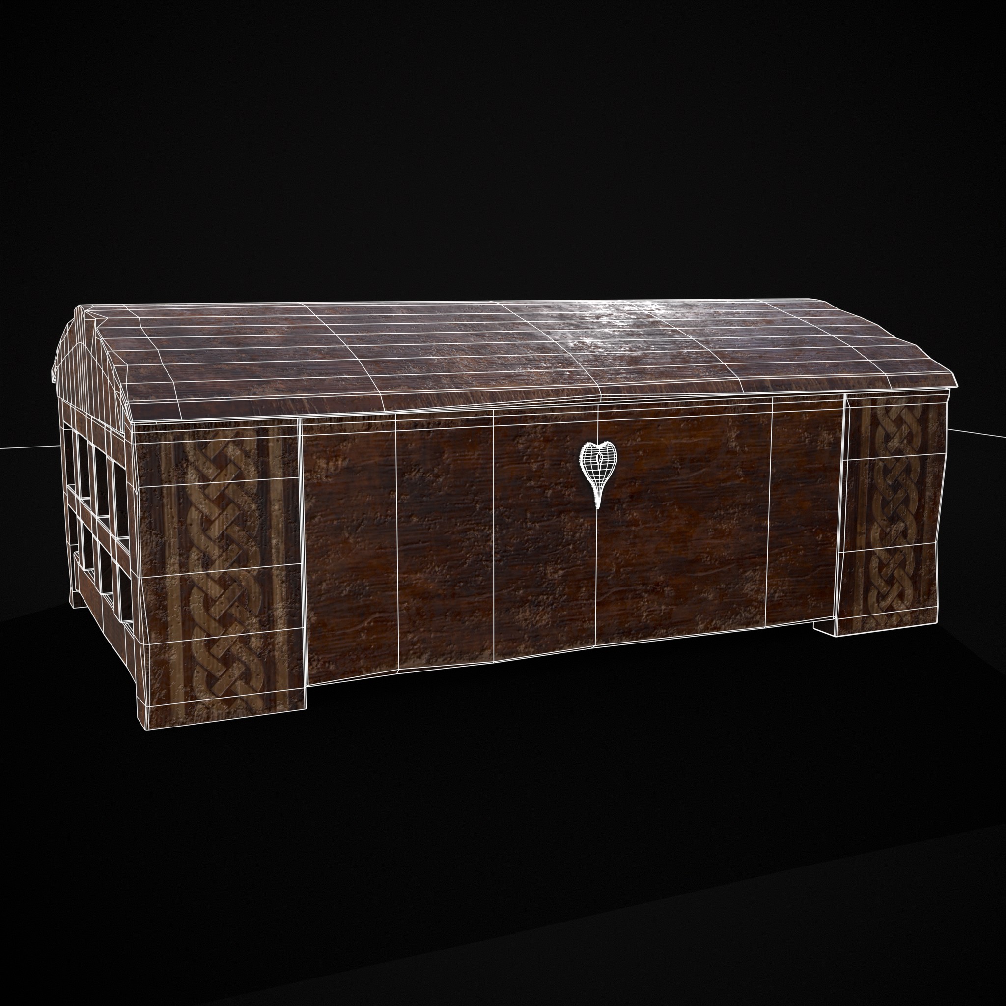 Rustic Medium Wooden Curved Chest - 3D Model by Get Dead Entertainment