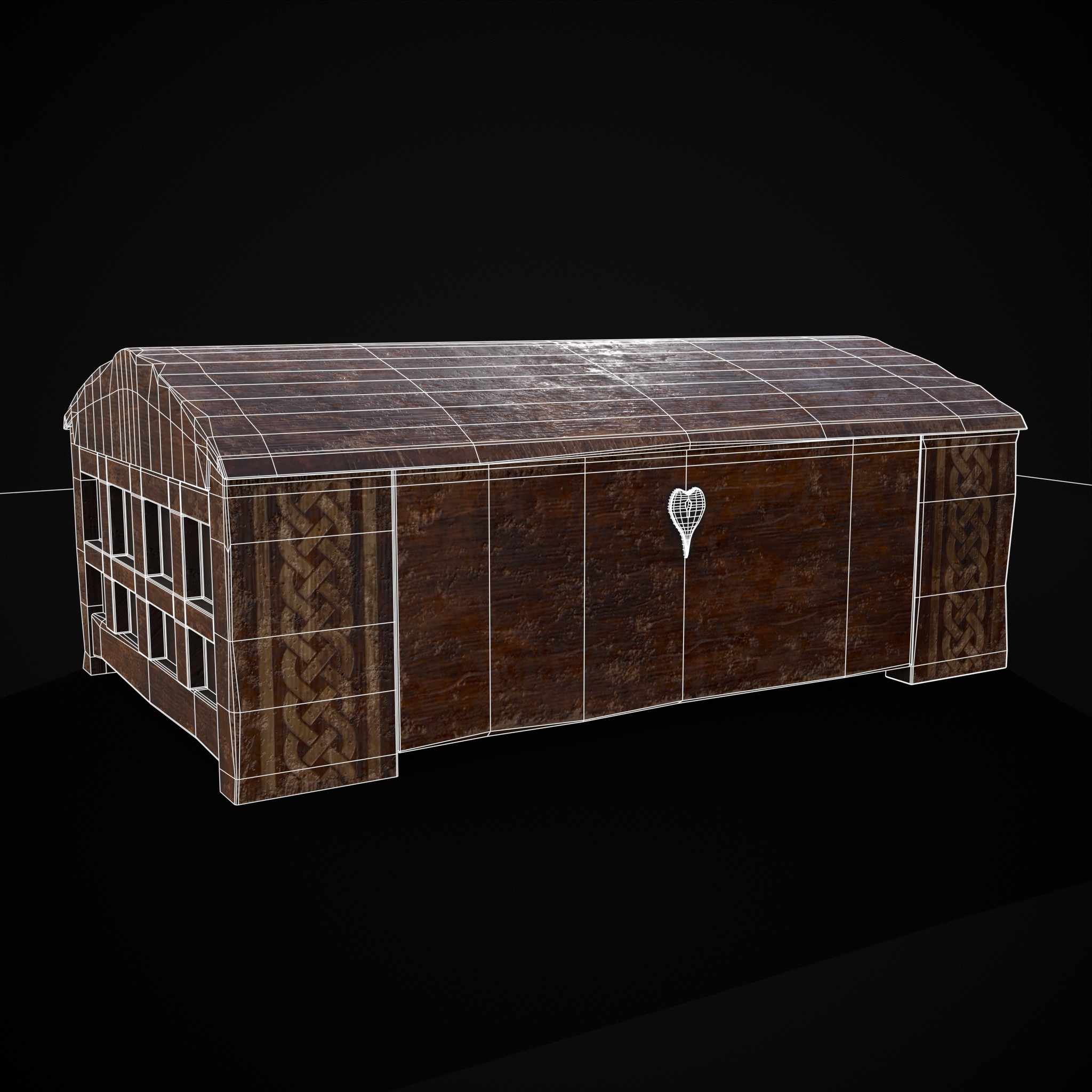 Rustic Medium Wooden Curved Chest - 3D Model by Get Dead Entertainment