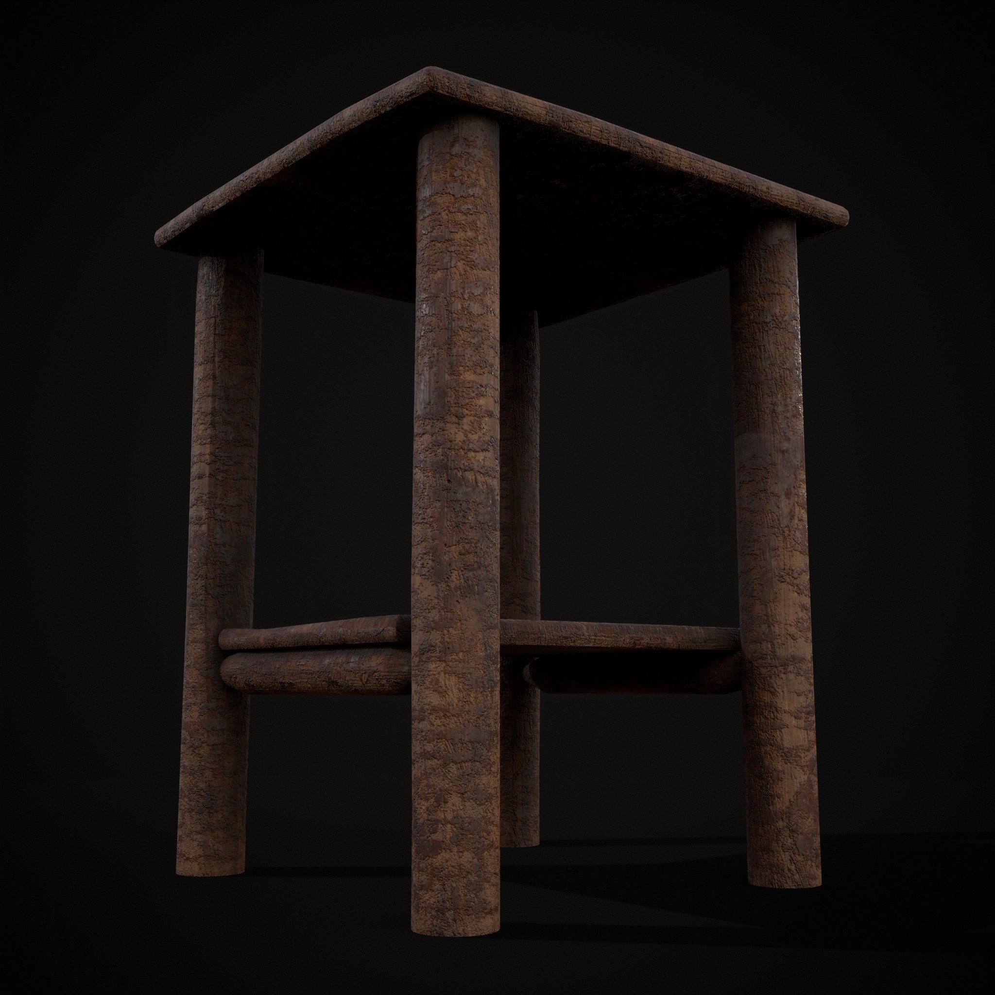 Rustic Simple Bed Side Table - 3D Model by Get Dead Entertainment