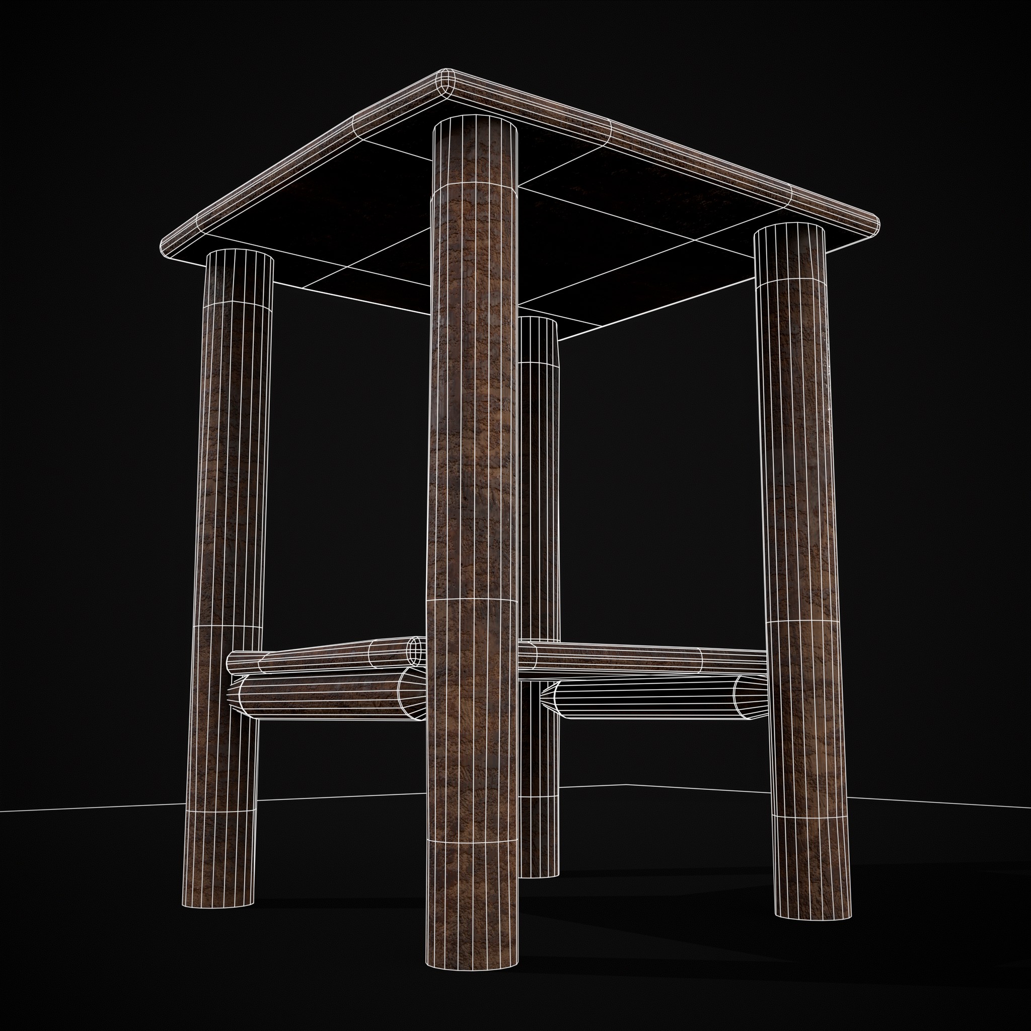 Rustic Simple Bed Side Table - 3D Model by Get Dead Entertainment