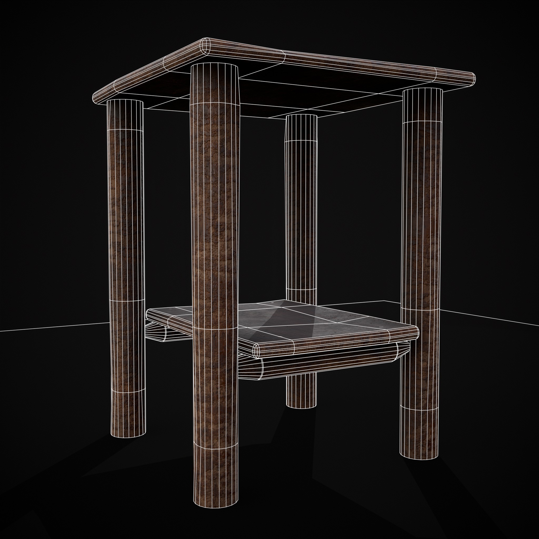 Rustic Simple Bed Side Table - 3D Model by Get Dead Entertainment