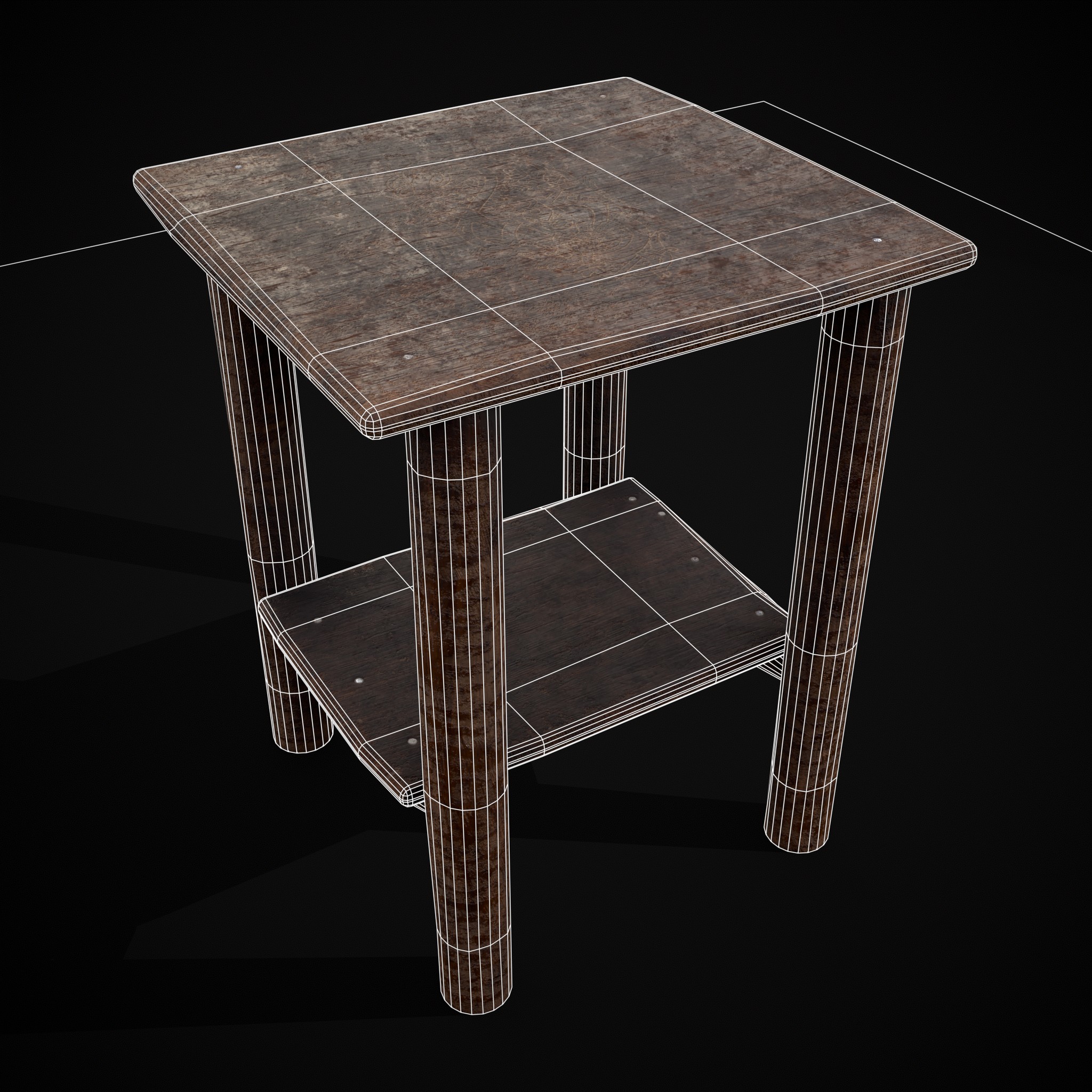 Rustic Simple Bed Side Table - 3D Model by Get Dead Entertainment