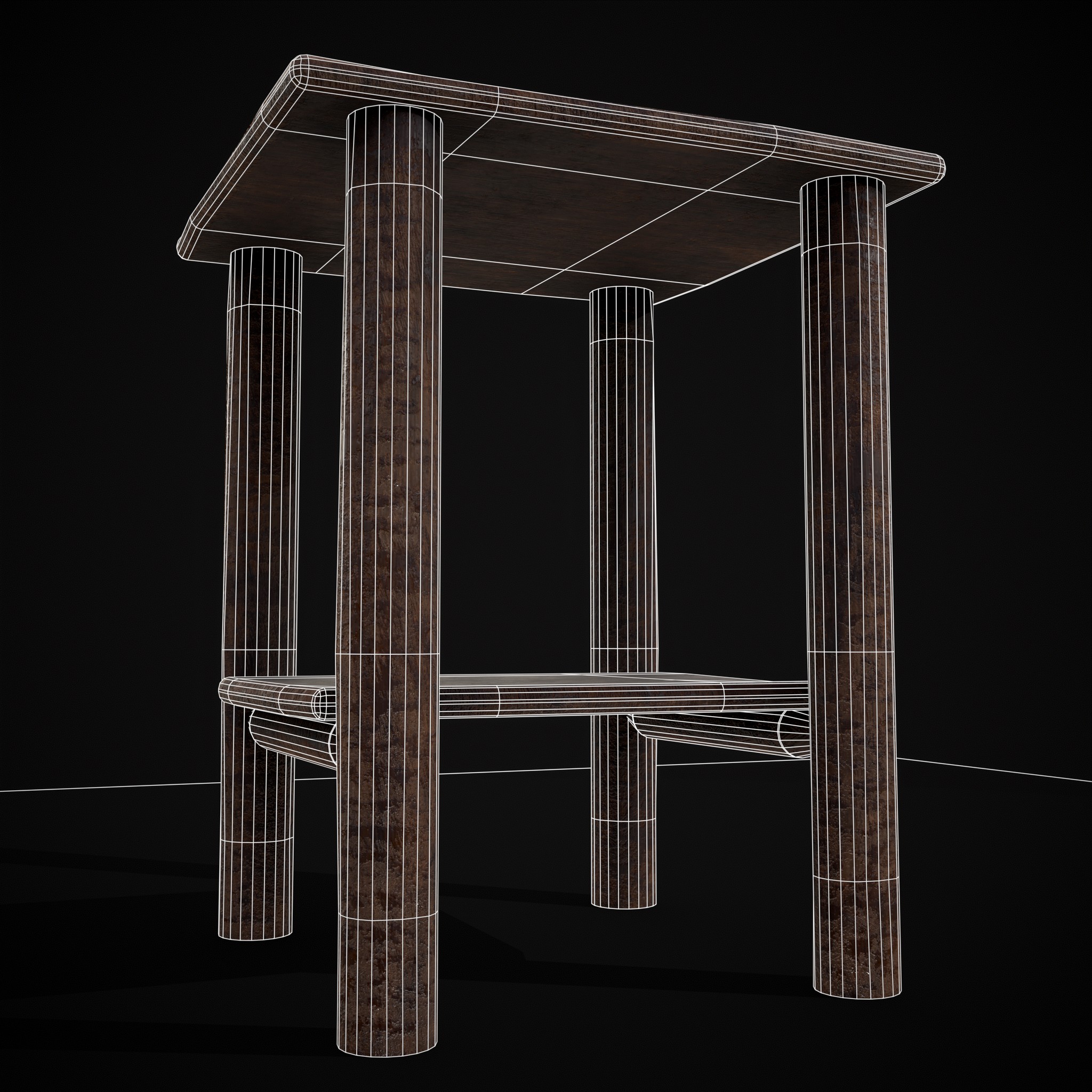 Rustic Simple Bed Side Table - 3D Model by Get Dead Entertainment