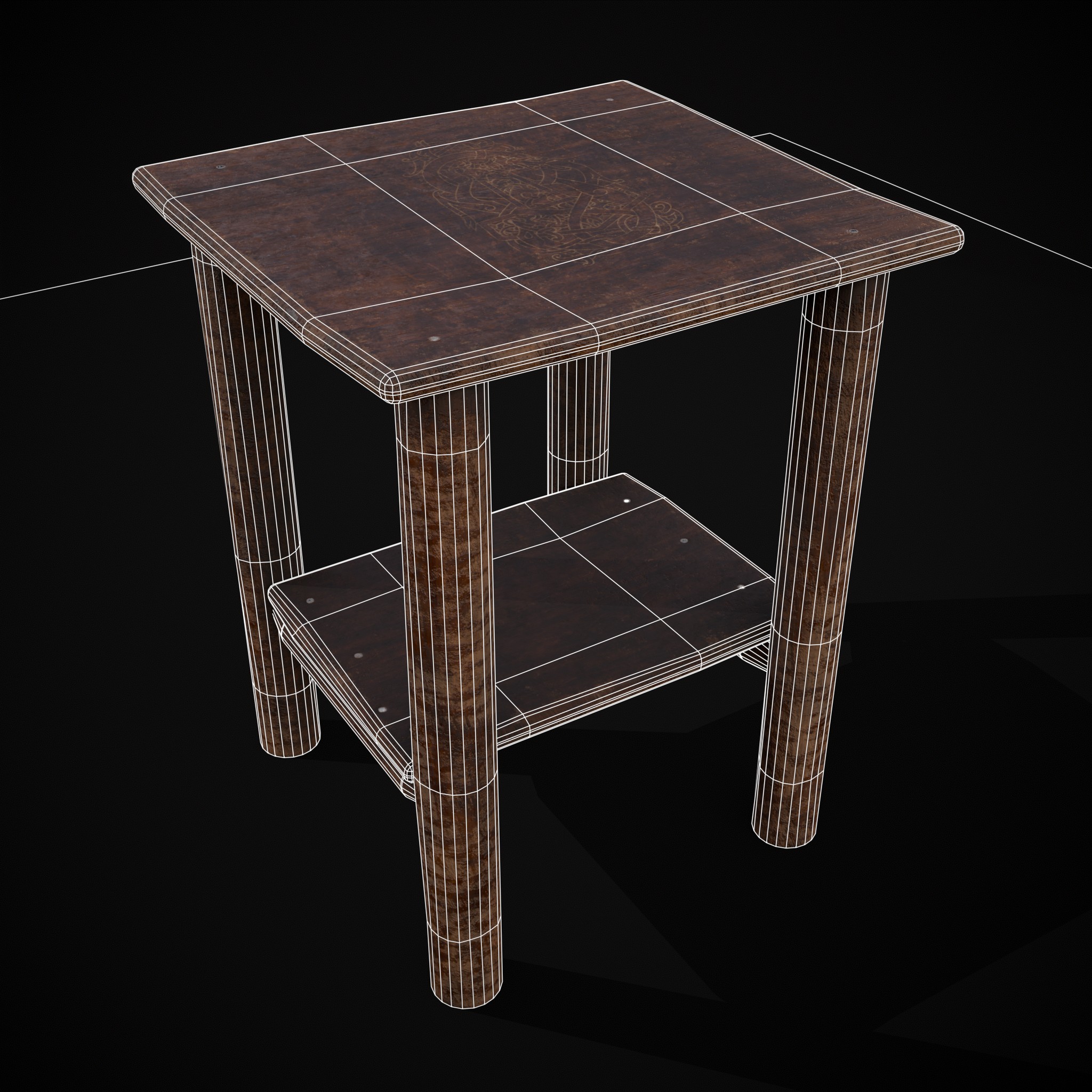 Rustic Simple Bed Side Table - 3D Model by Get Dead Entertainment