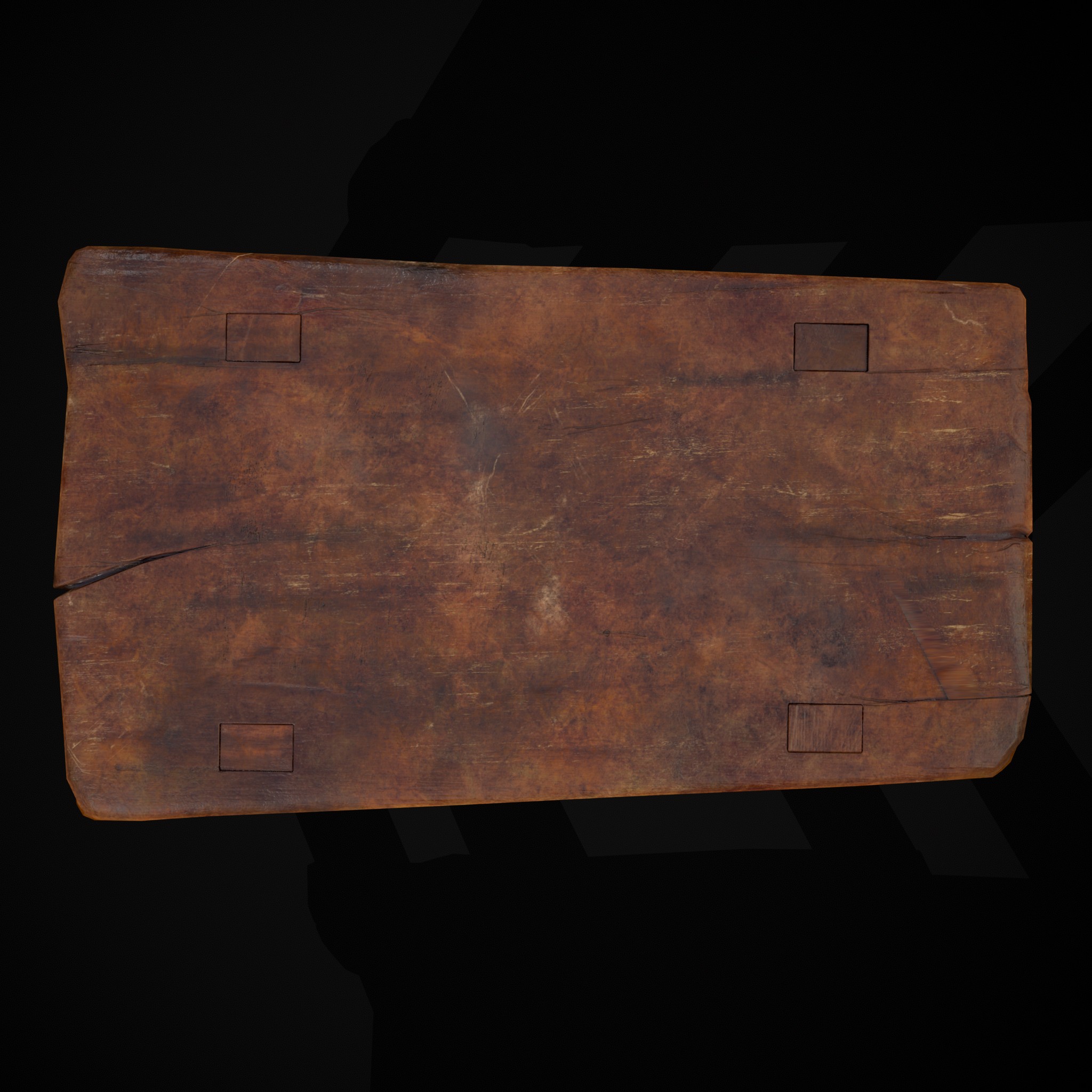 Rustic Varnished Cracked Stool - 3D Model by Get Dead Entertainment