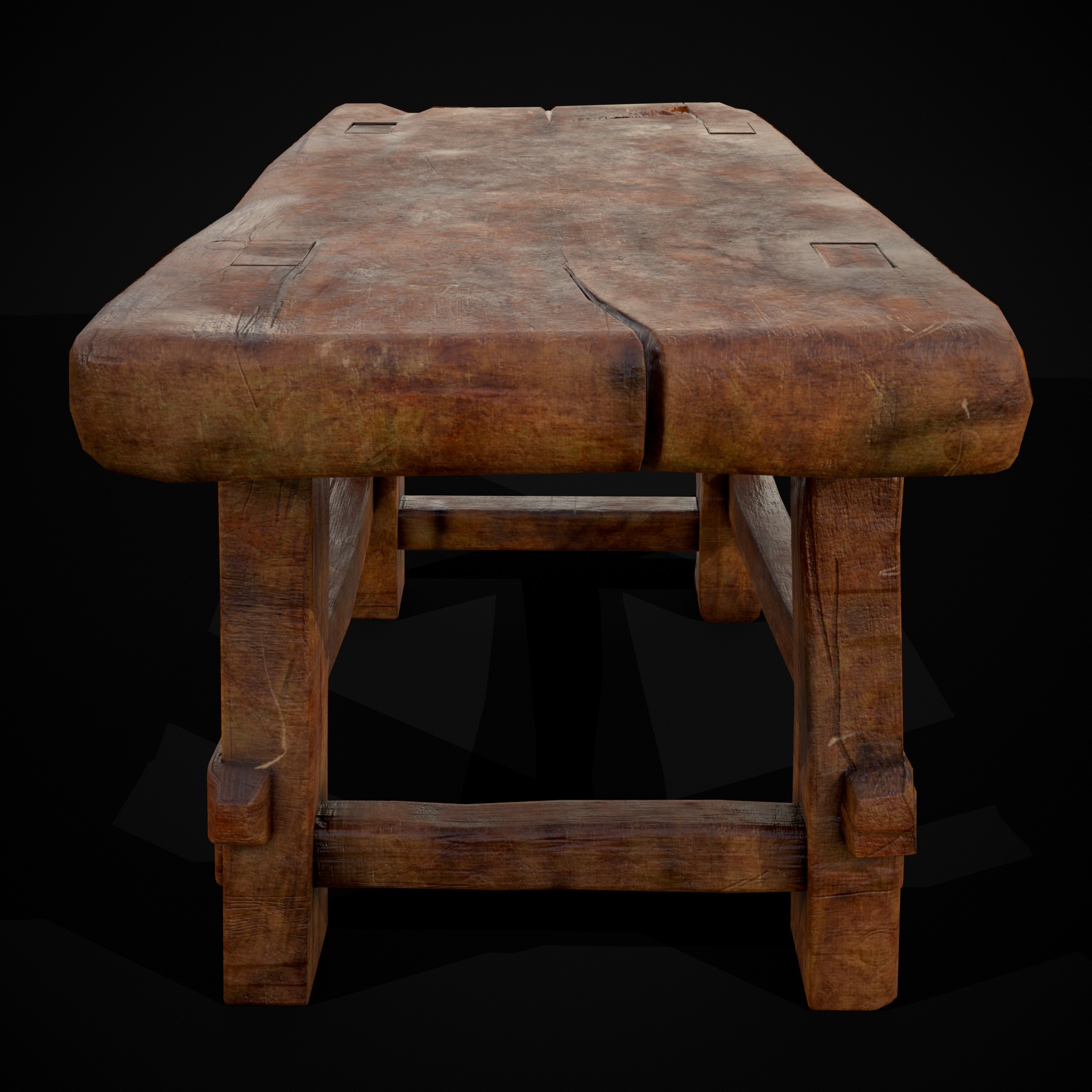 Rustic Varnished Cracked Stool - 3D Model by Get Dead Entertainment