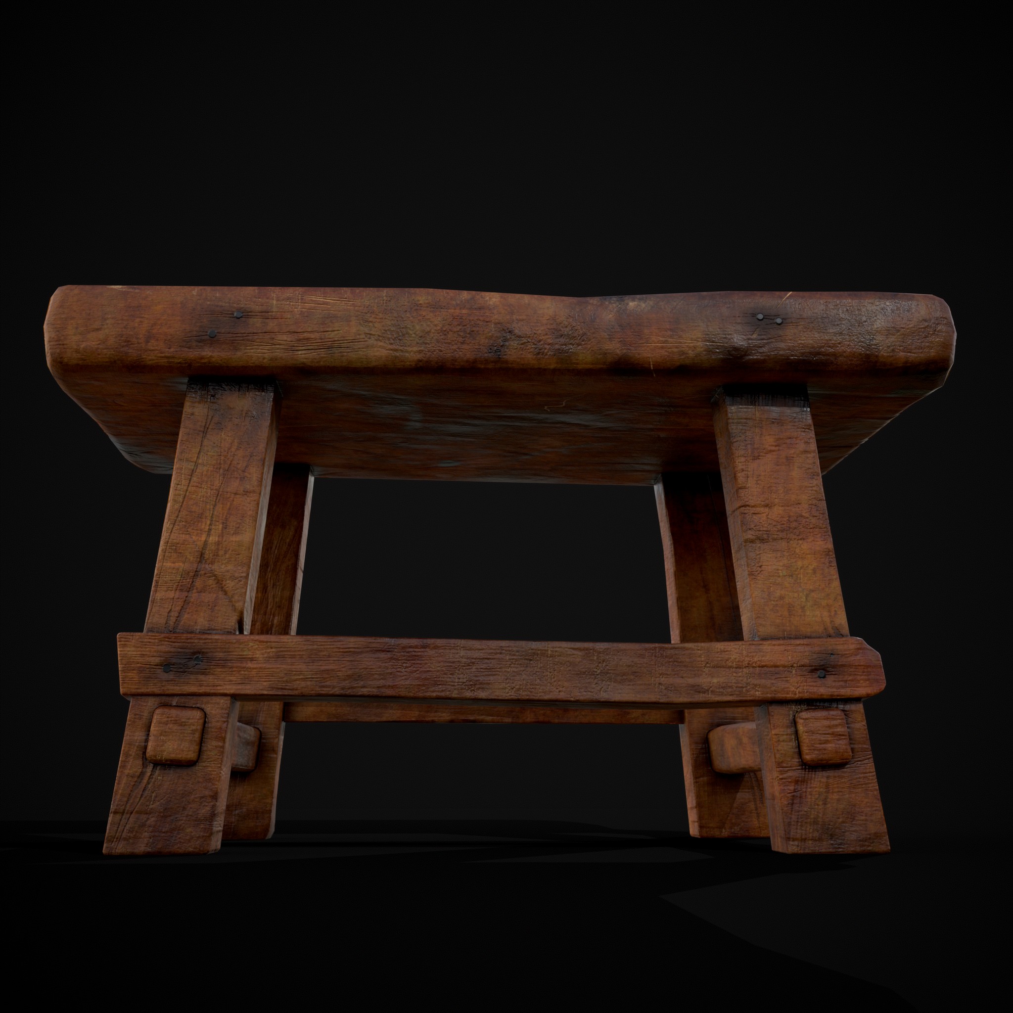 Rustic Varnished Cracked Stool - 3D Model by Get Dead Entertainment