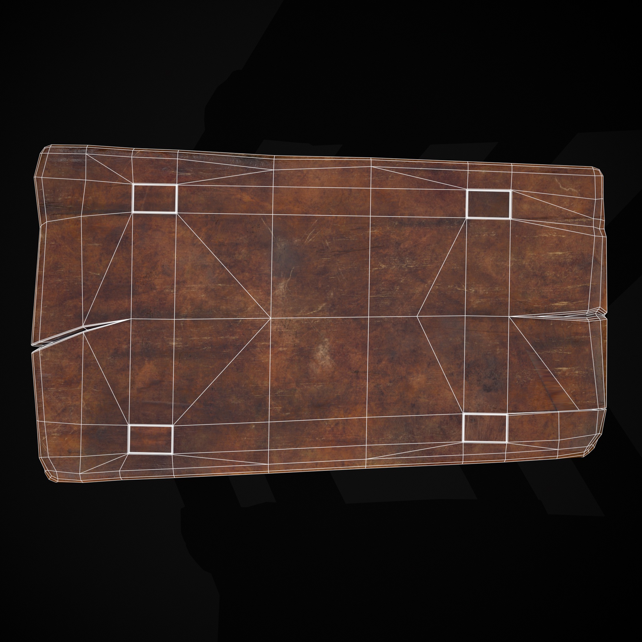 Rustic Varnished Cracked Stool - 3D Model by Get Dead Entertainment